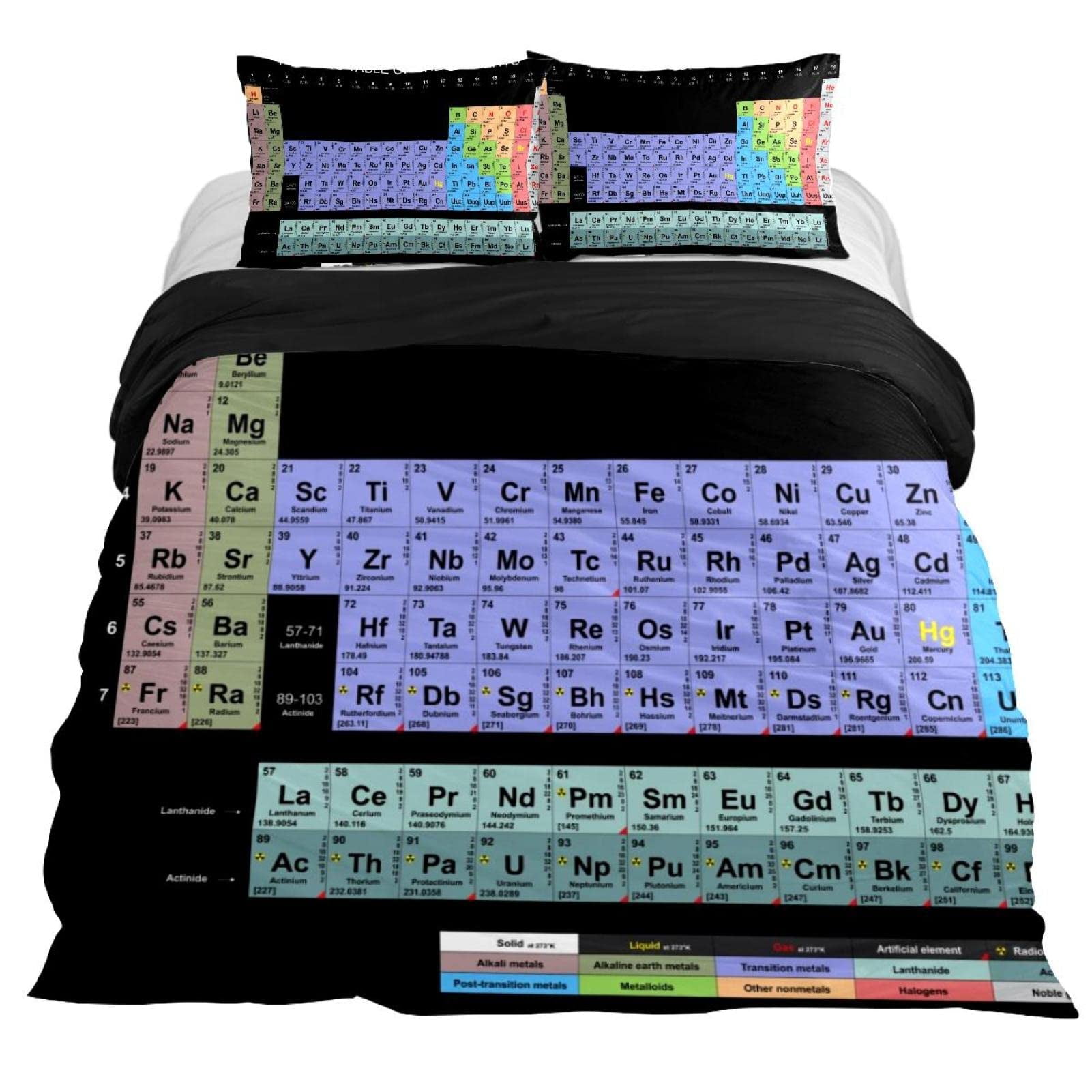 Periodic Table King Duvet Cover Educational Science Chemistry Bedding ...