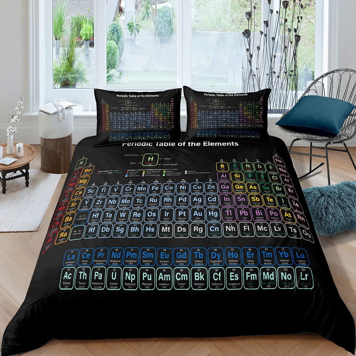 Periodic Table King Duvet Cover Educational Science Chemistry Bedding ...