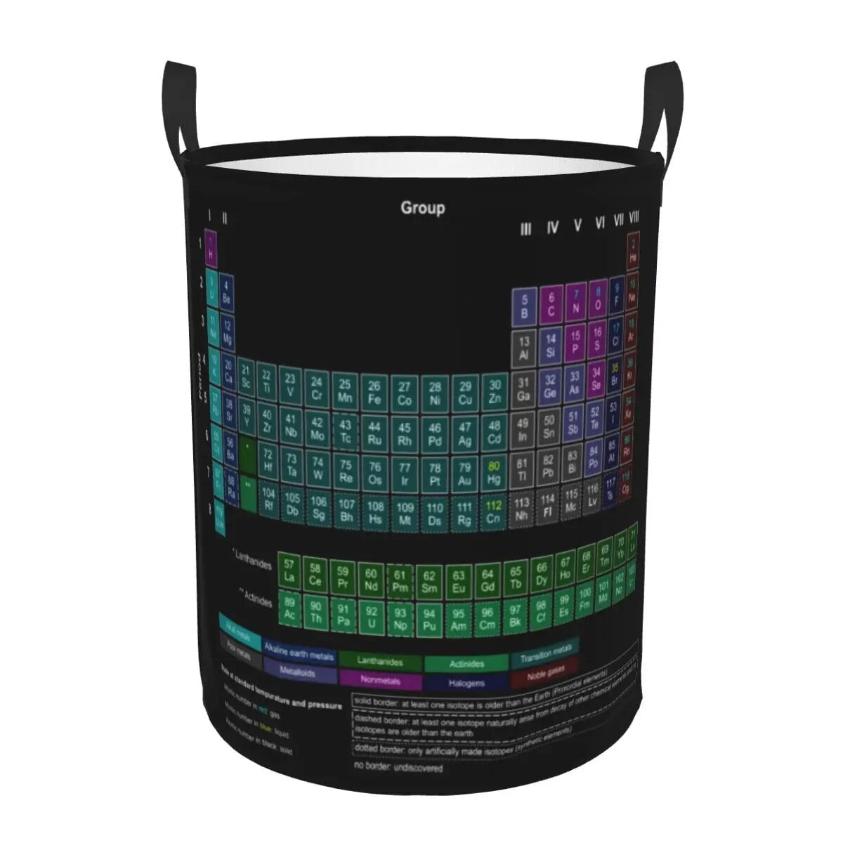 Periodic Table Laundry Basket Collapsible Large Clothes Storage Bin ...