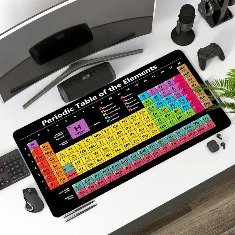 Periodic Table Mouse Pad Black Background Science Style Laptop Mat ...