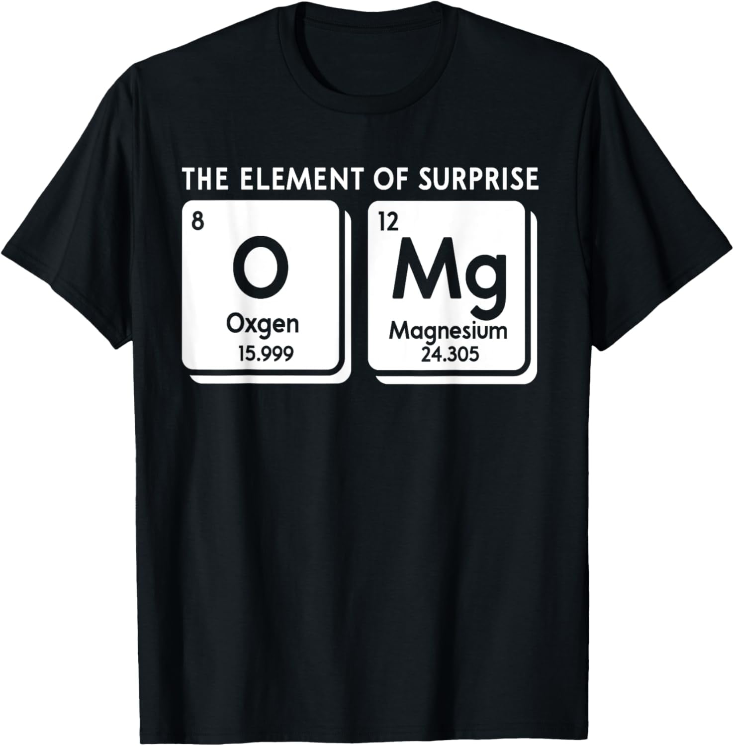 Periodic Table OMg The Element Of Surprise Funny Science T-Shirt ...