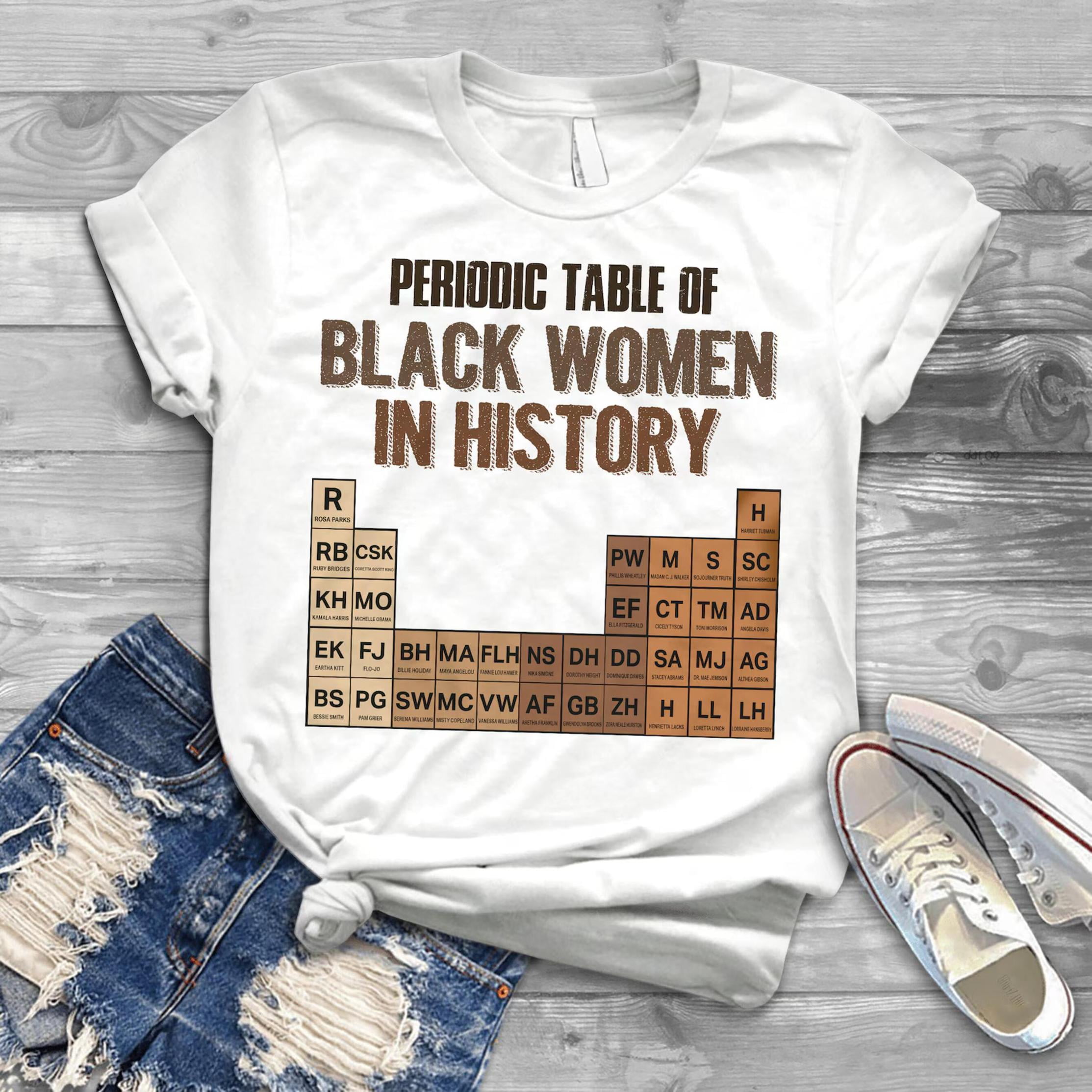 Periodic Table Of Black Women In History T-Shirt, Black History Month ...