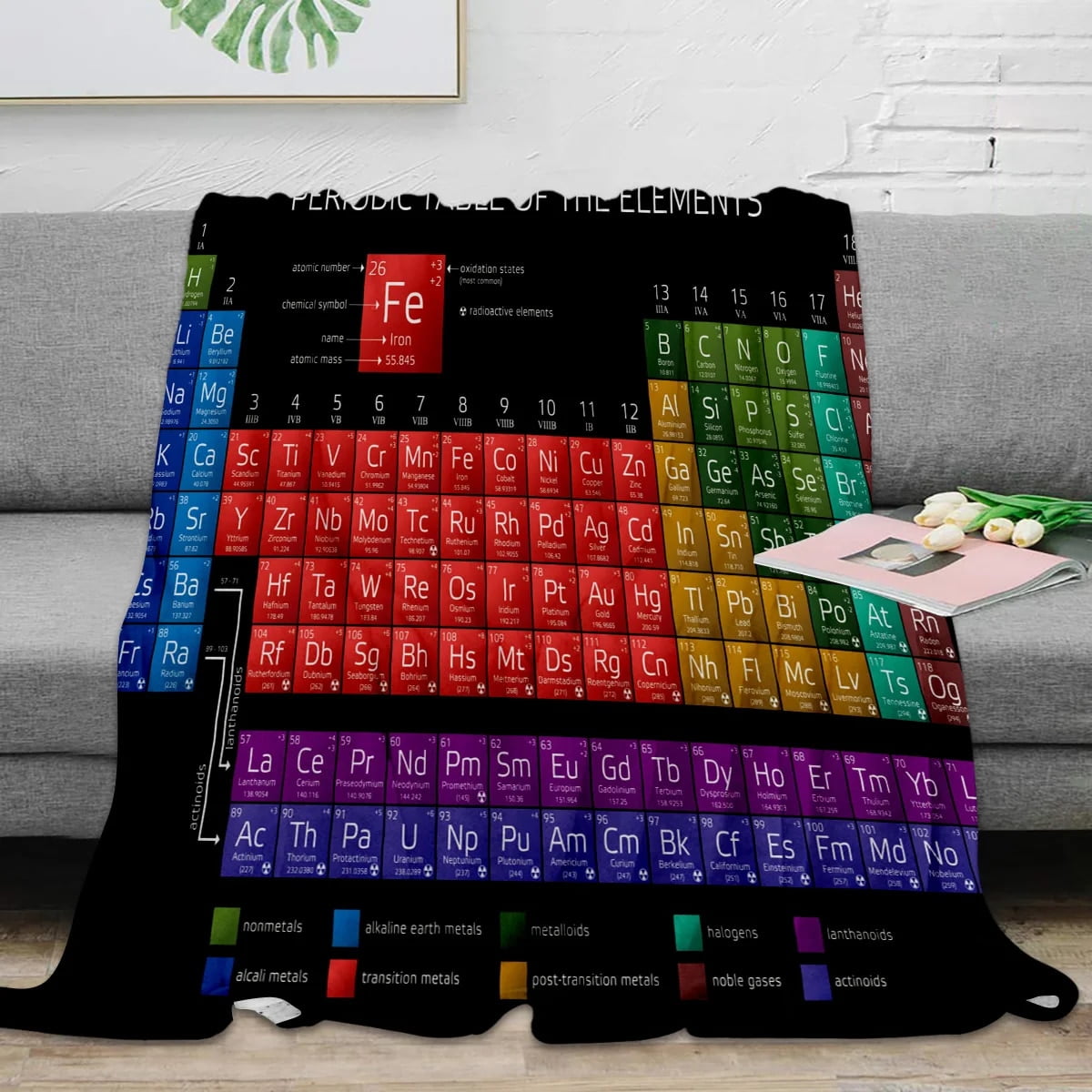 Periodic Table Of Chemistry Throw Blanket Warm Microfiber Blanket ...