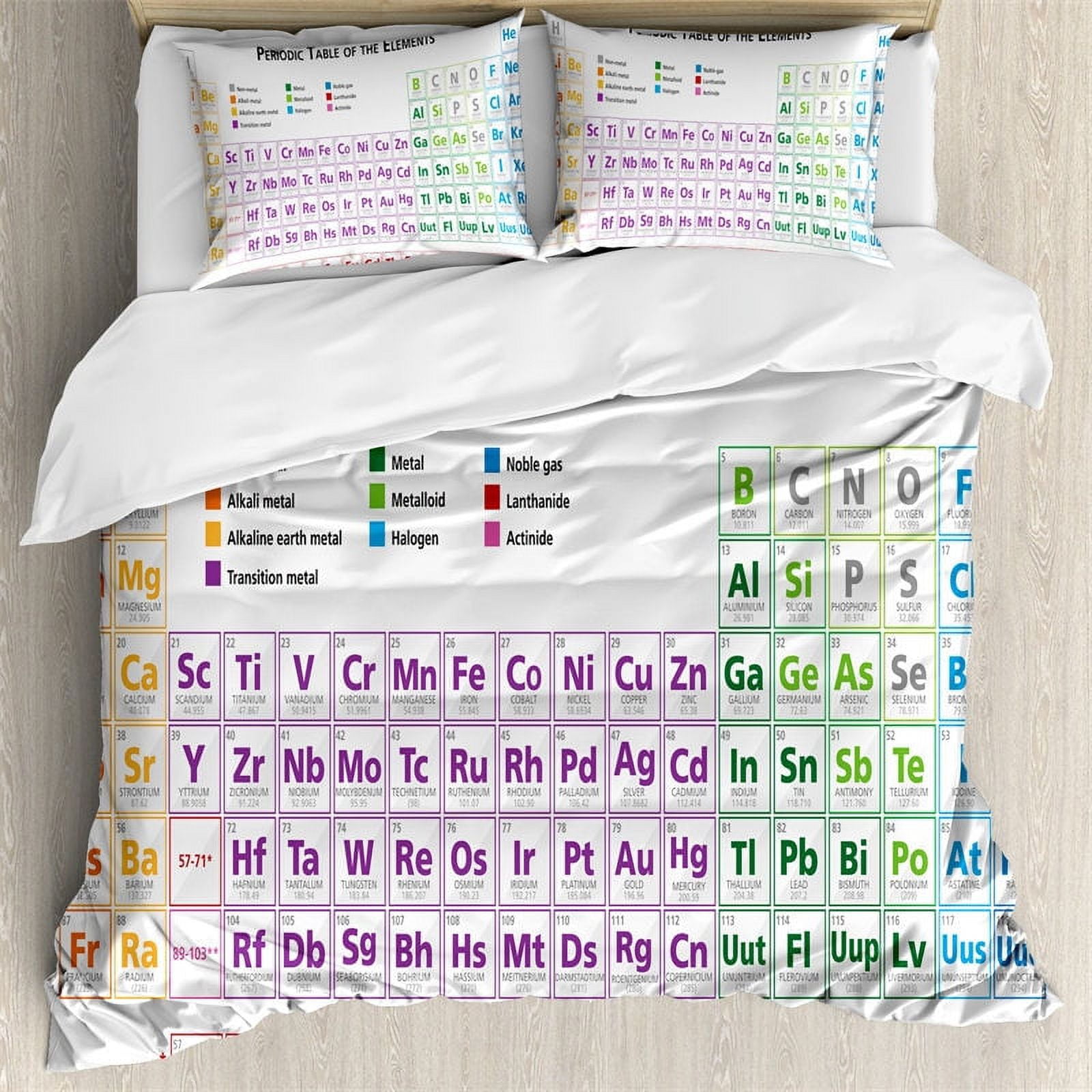 Periodic Table Of Duvet Cover Science Bedding Set Microfiber Chemistry ...