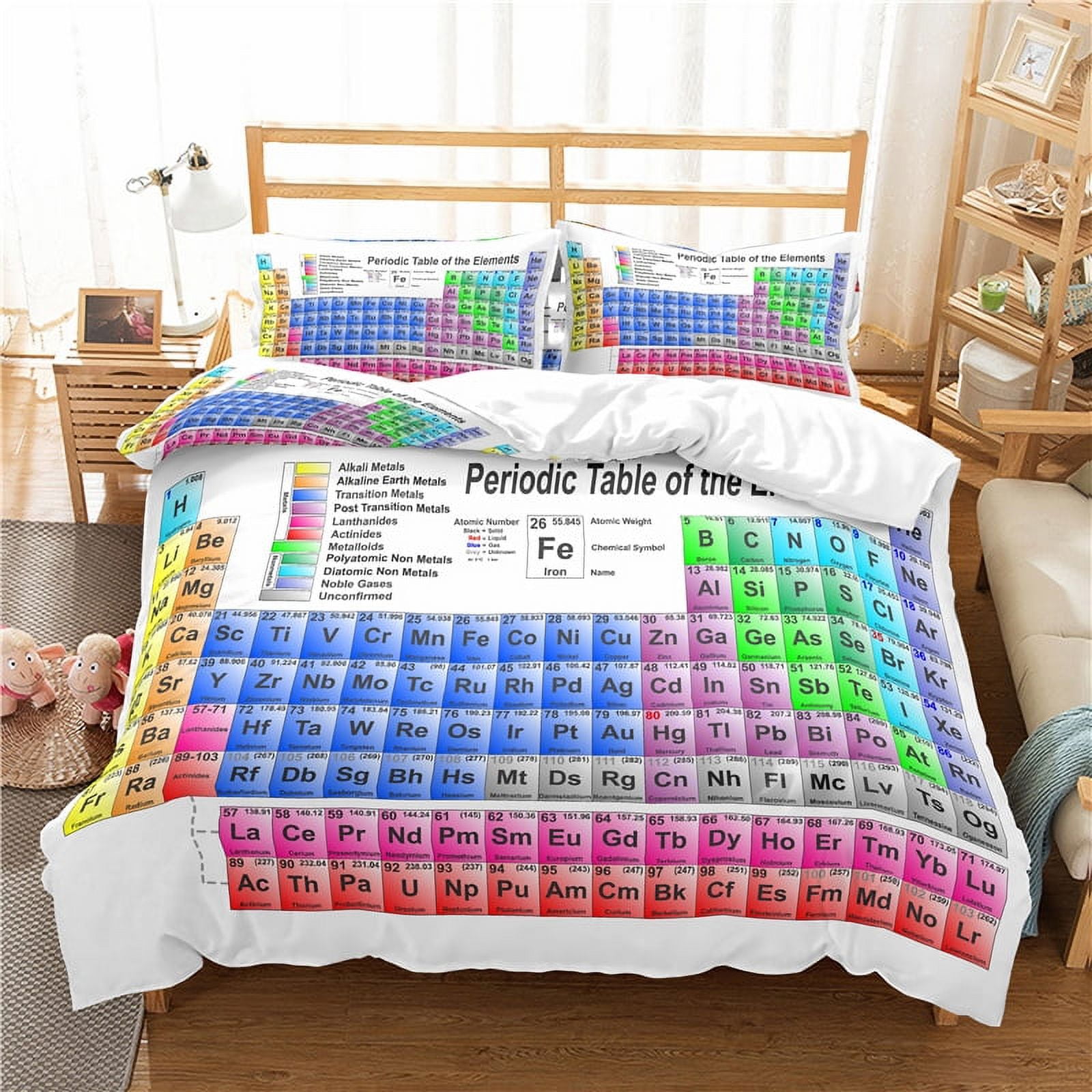 Periodic Table Of Duvet Cover Science Bedding Set Microfiber Chemistry ...