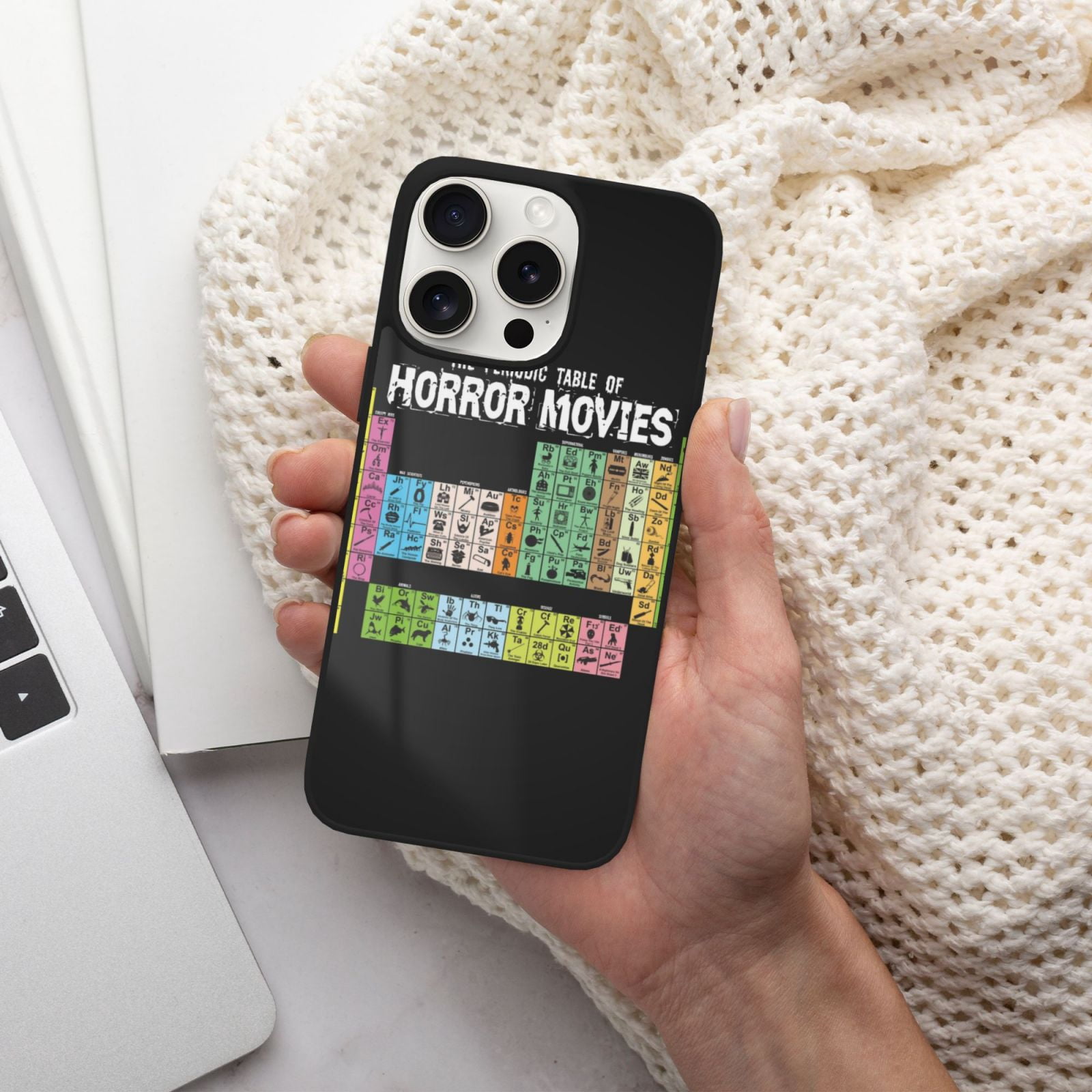 Periodic Table Of Horror Movies Iphone 15 Pro Soft Glass Case Iphone 15 ...