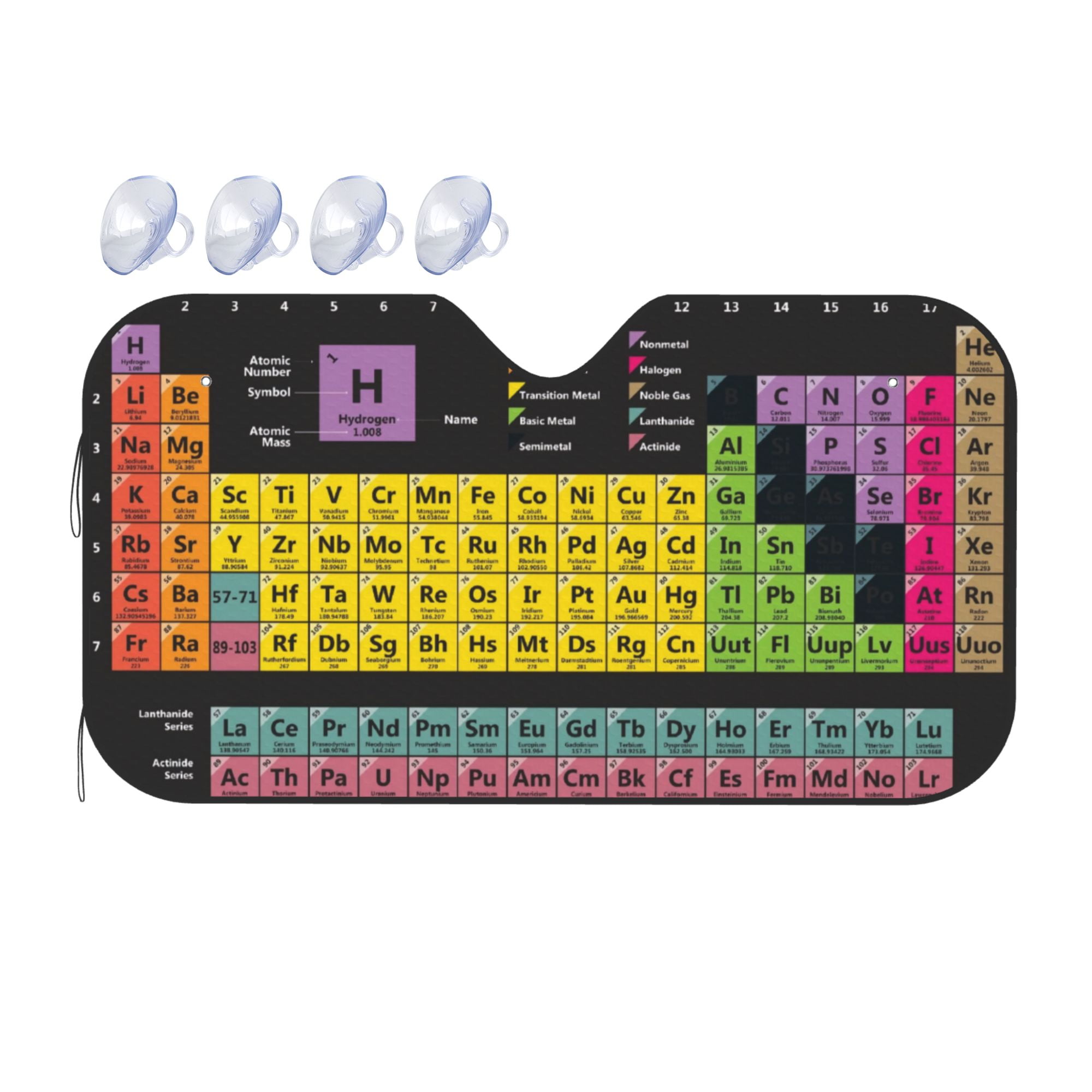 Periodic Table Of The Elements Chemistry 1-Piece Car Front Window ...