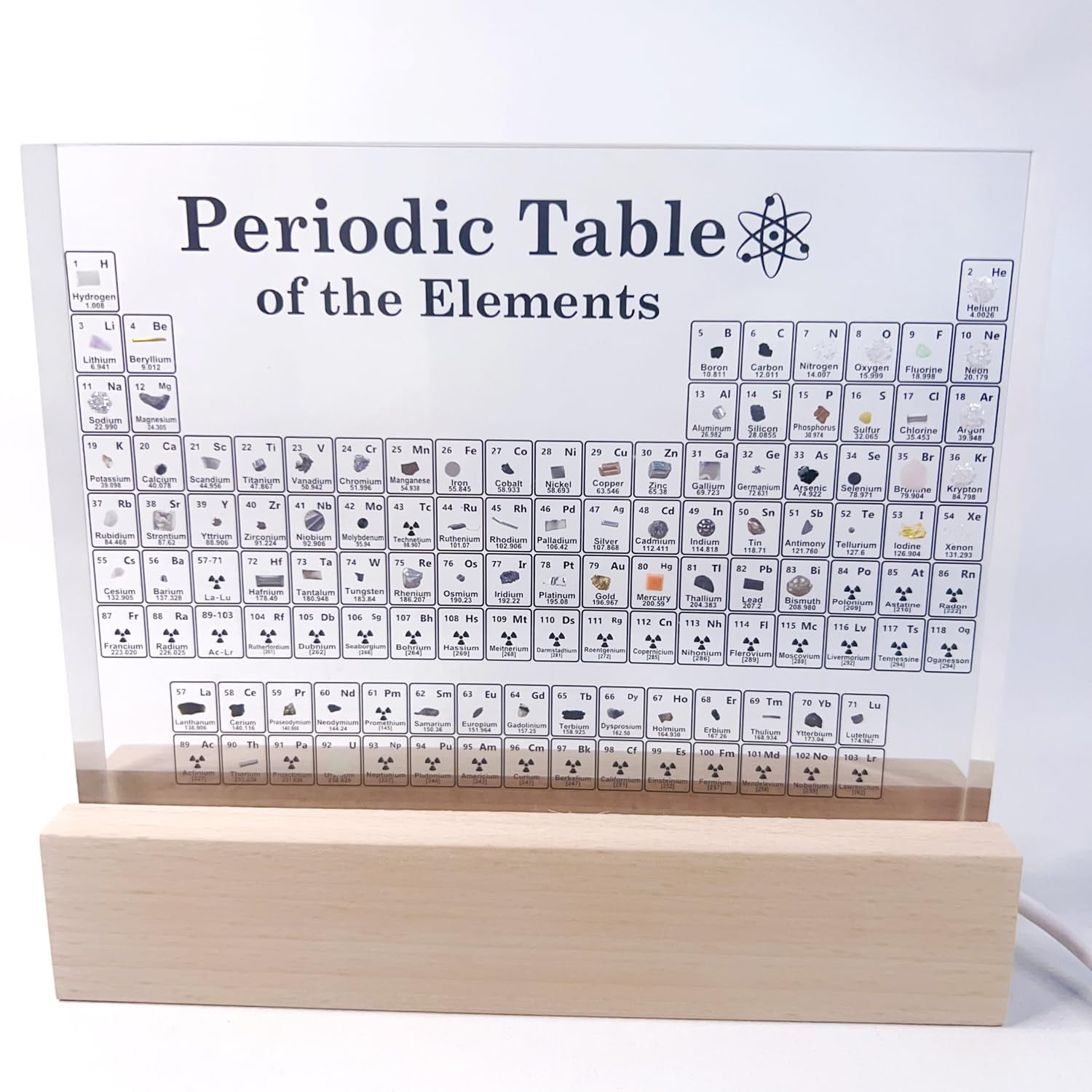 Periodic Table with Real Element Acrylic Periodic Table of Elements for ...