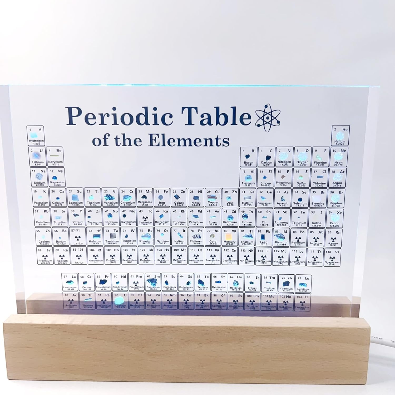 Periodic Table with Real Element Samples Inside Acrylic Periodic Table ...