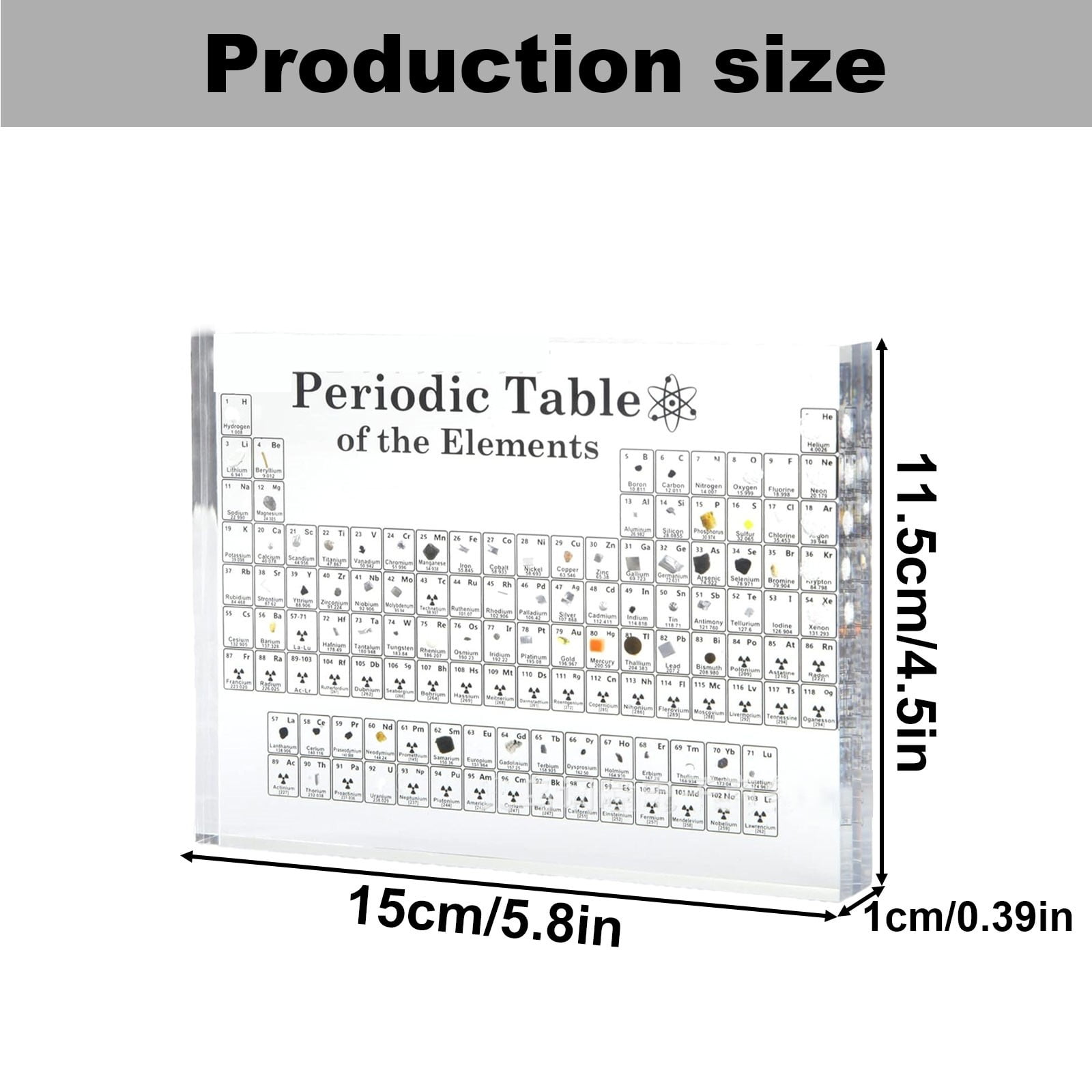 Periodic Table with Real Inside 83 Kinds of Real & Acrylic Display ...