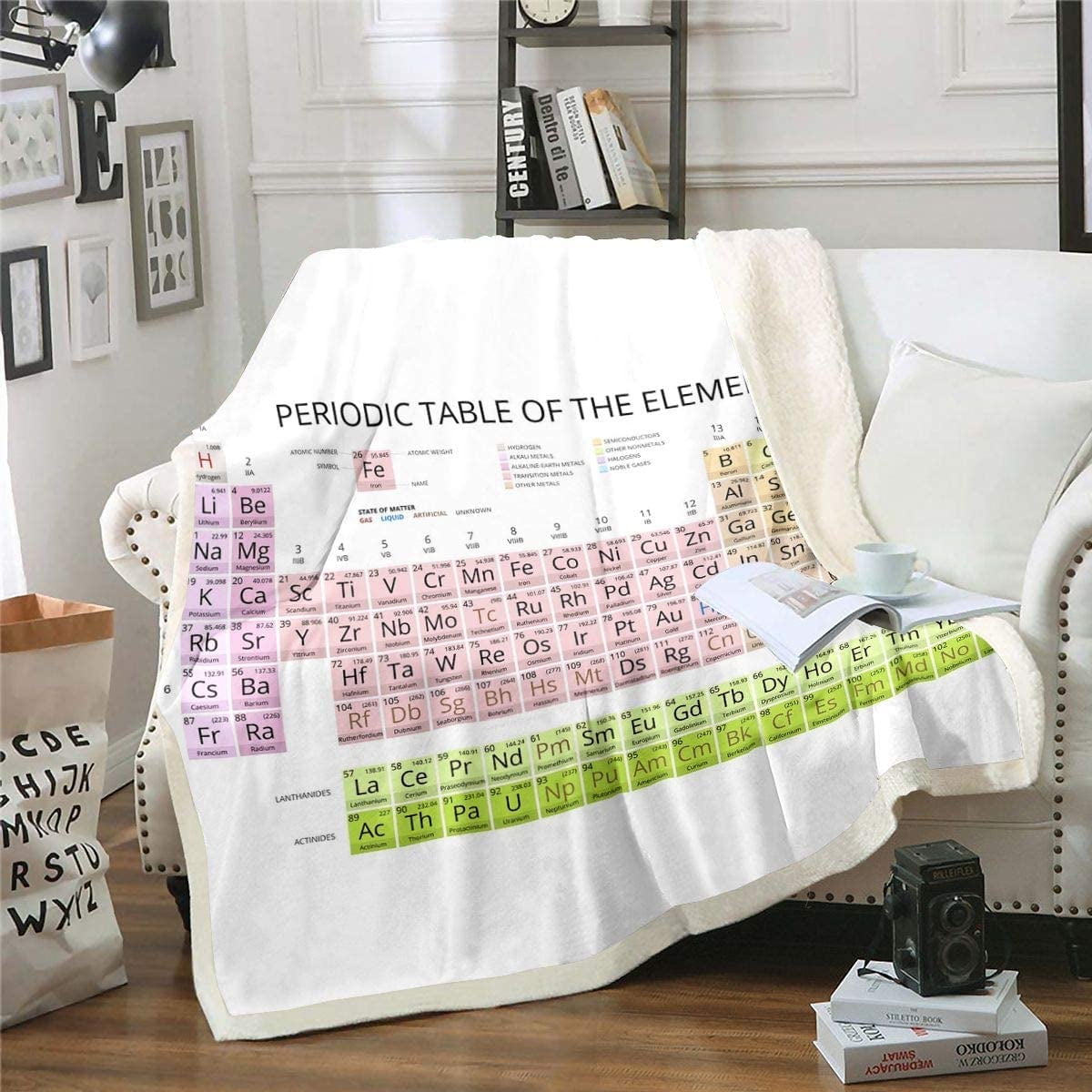 Periodic Table of The Elements Plush Blanket for Sofa Couch Bed ...