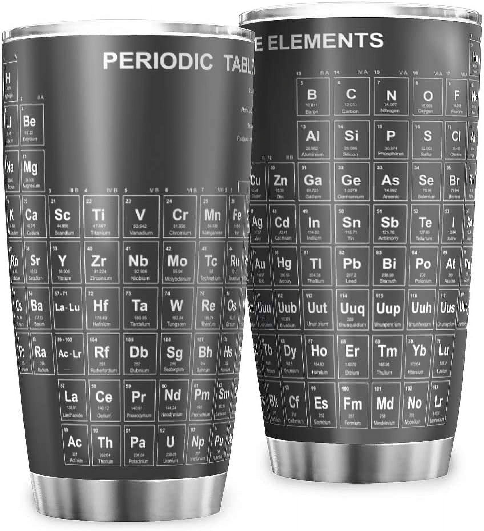 Periodic Table Tumbler with Splash Proof Sliding Lid Travel Mug ...