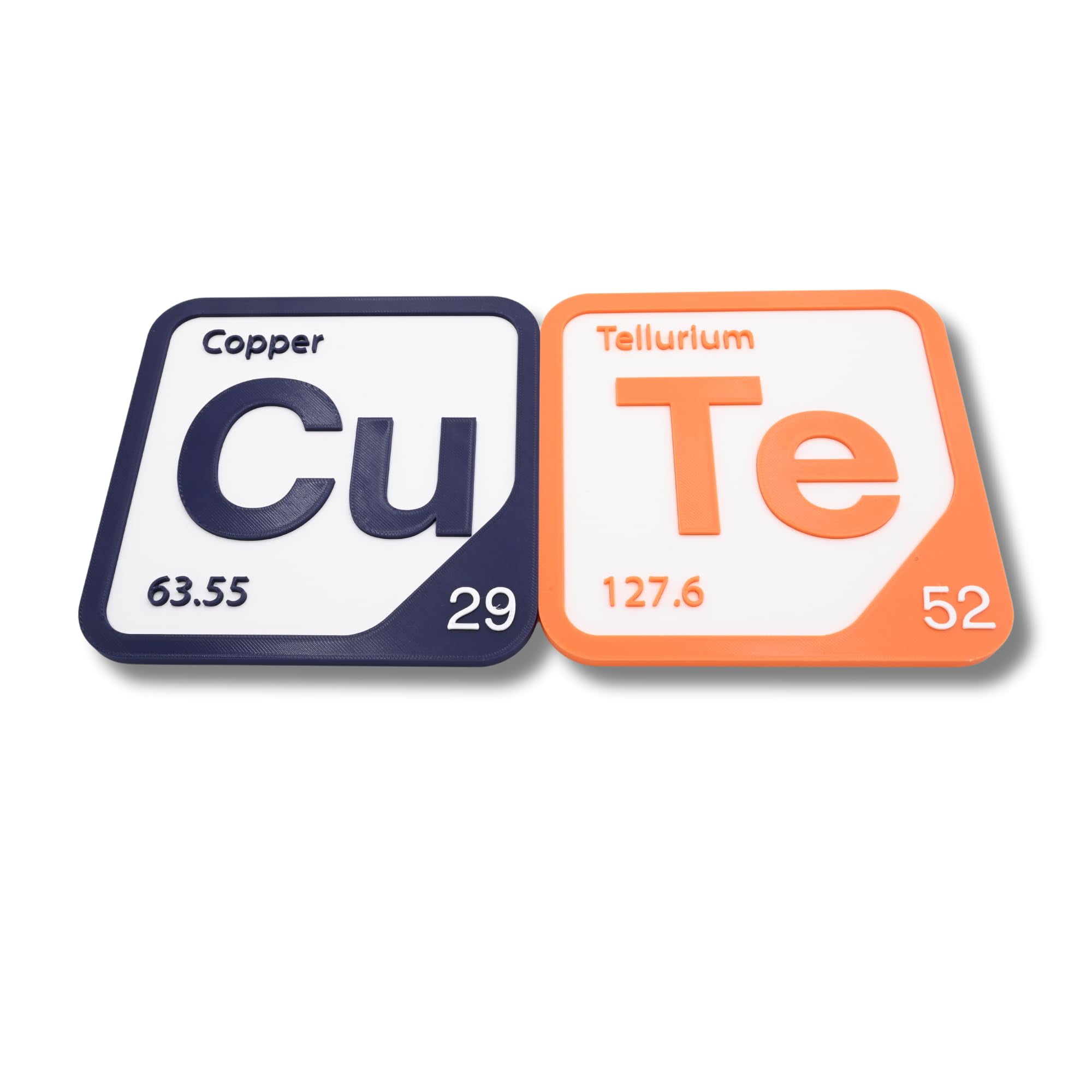 Periodic Table Word Sign - 'CUTE' (Copper + Tellurium) - 5.63 in x 5.63 ...