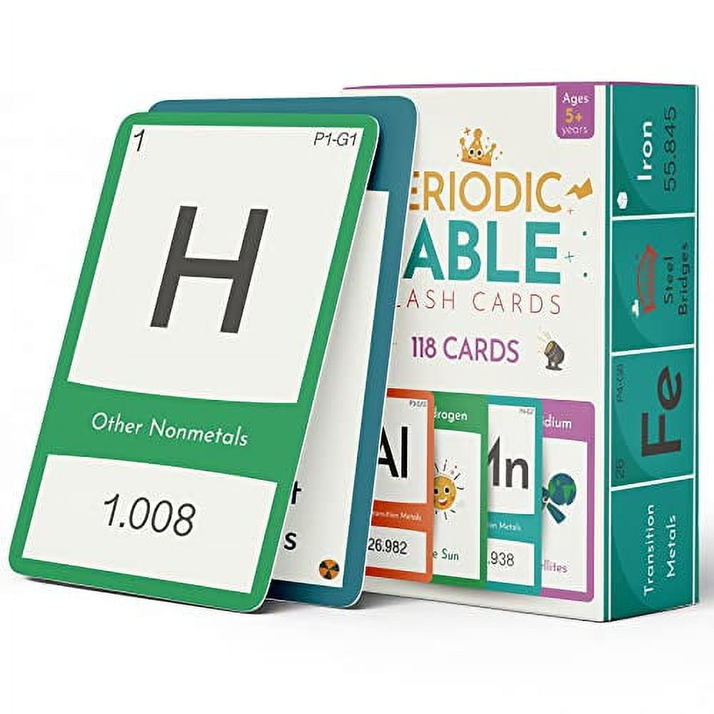 Periodic Table for Kids - Laminated Elements Flash Cards. Pack of 118 ...