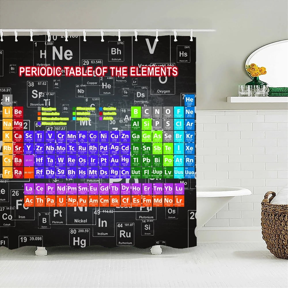 Periodic Table of Bathroom Curtains Waterproof 3D Print Shower Curtain ...