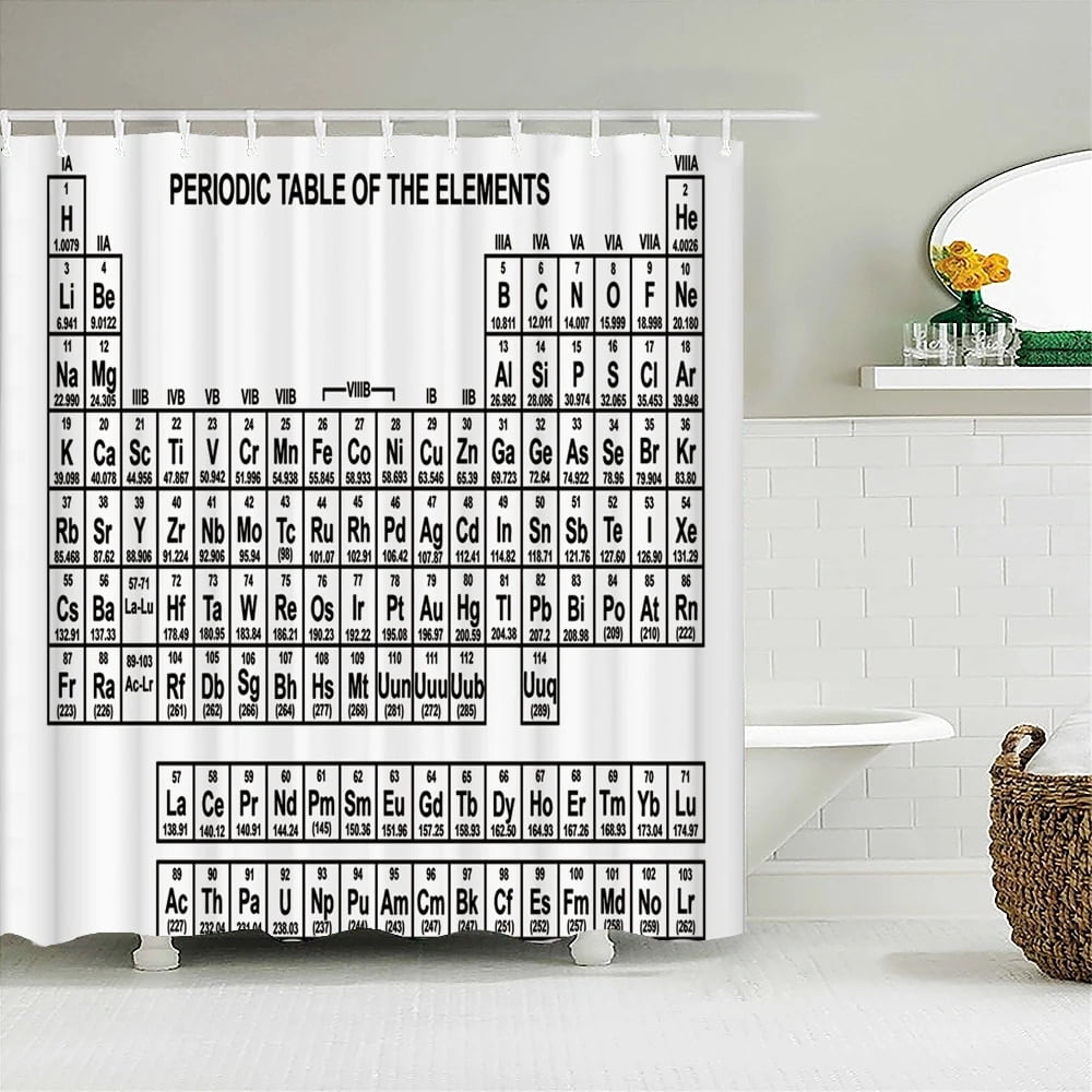 Periodic Table of Bathroom Curtains Waterproof 3D Print Shower Curtain ...