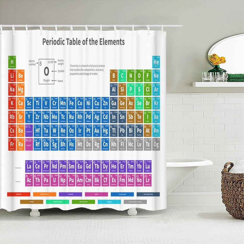 Periodic Table of Bathroom Curtains Waterproof 3D Print Shower Curtain ...