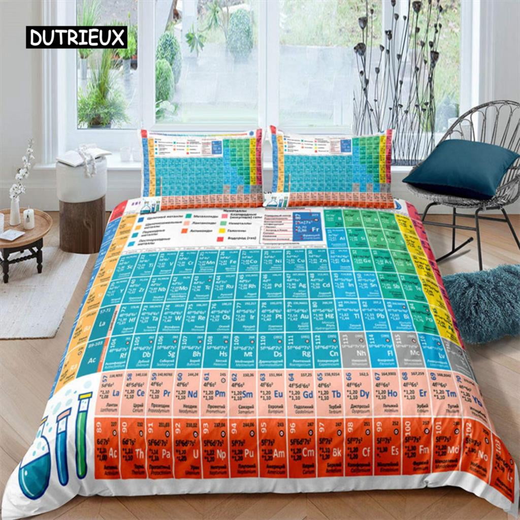 Periodic Table of Duvet Cover Science Bedding Set Microfiber Chemistry ...