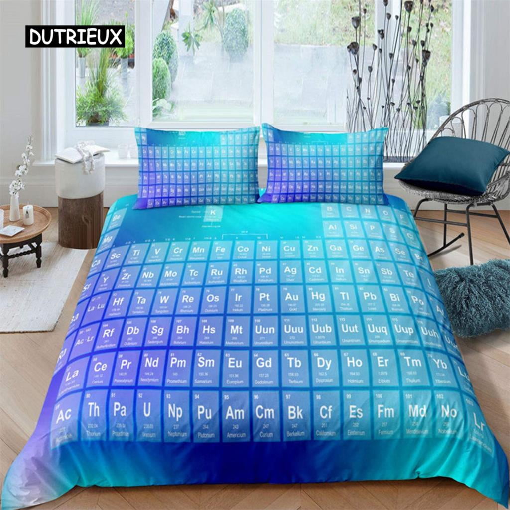 Periodic Table of Duvet Cover Science Bedding Set Microfiber Chemistry ...