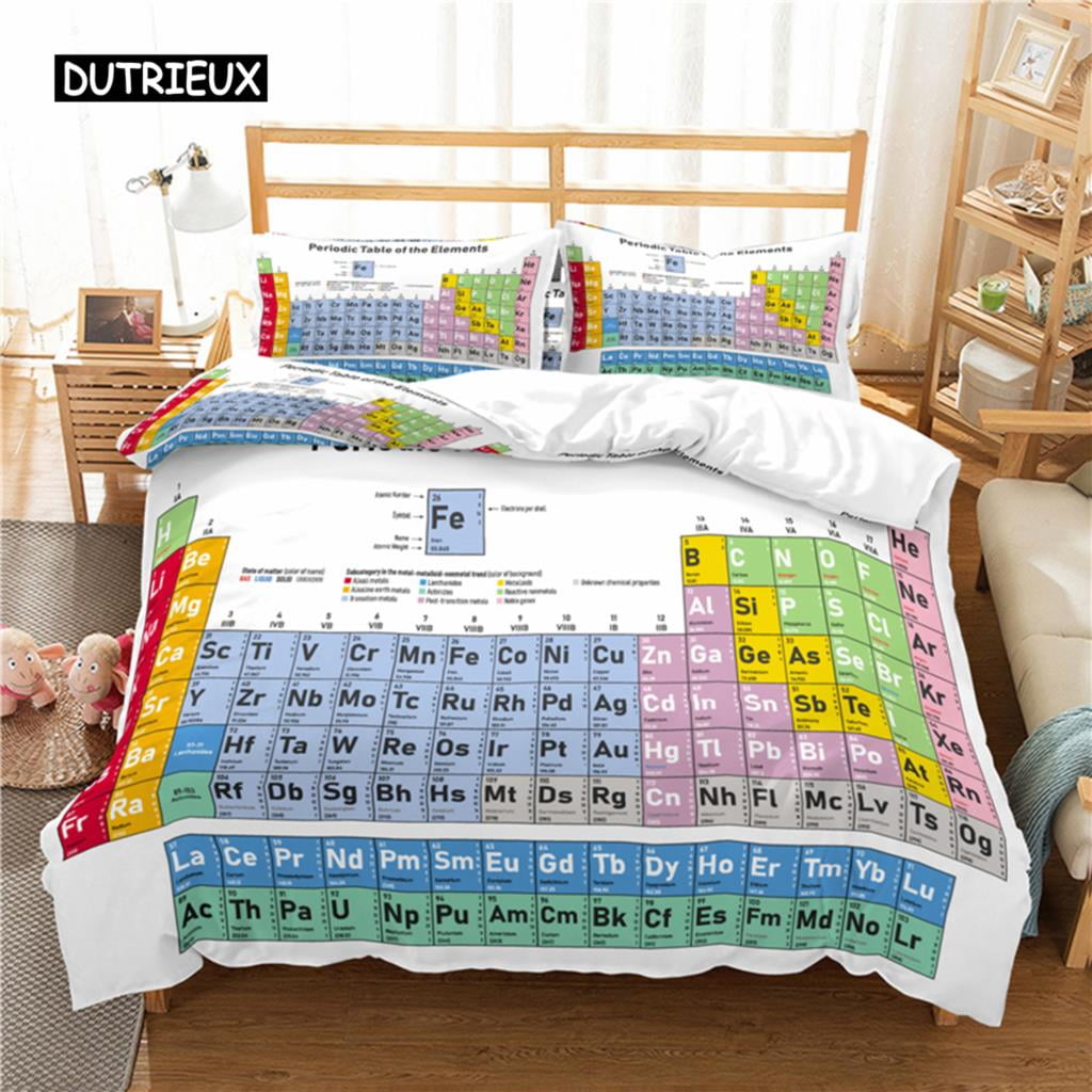 Periodic Table of Duvet Cover Science Bedding Set Microfiber Chemistry ...
