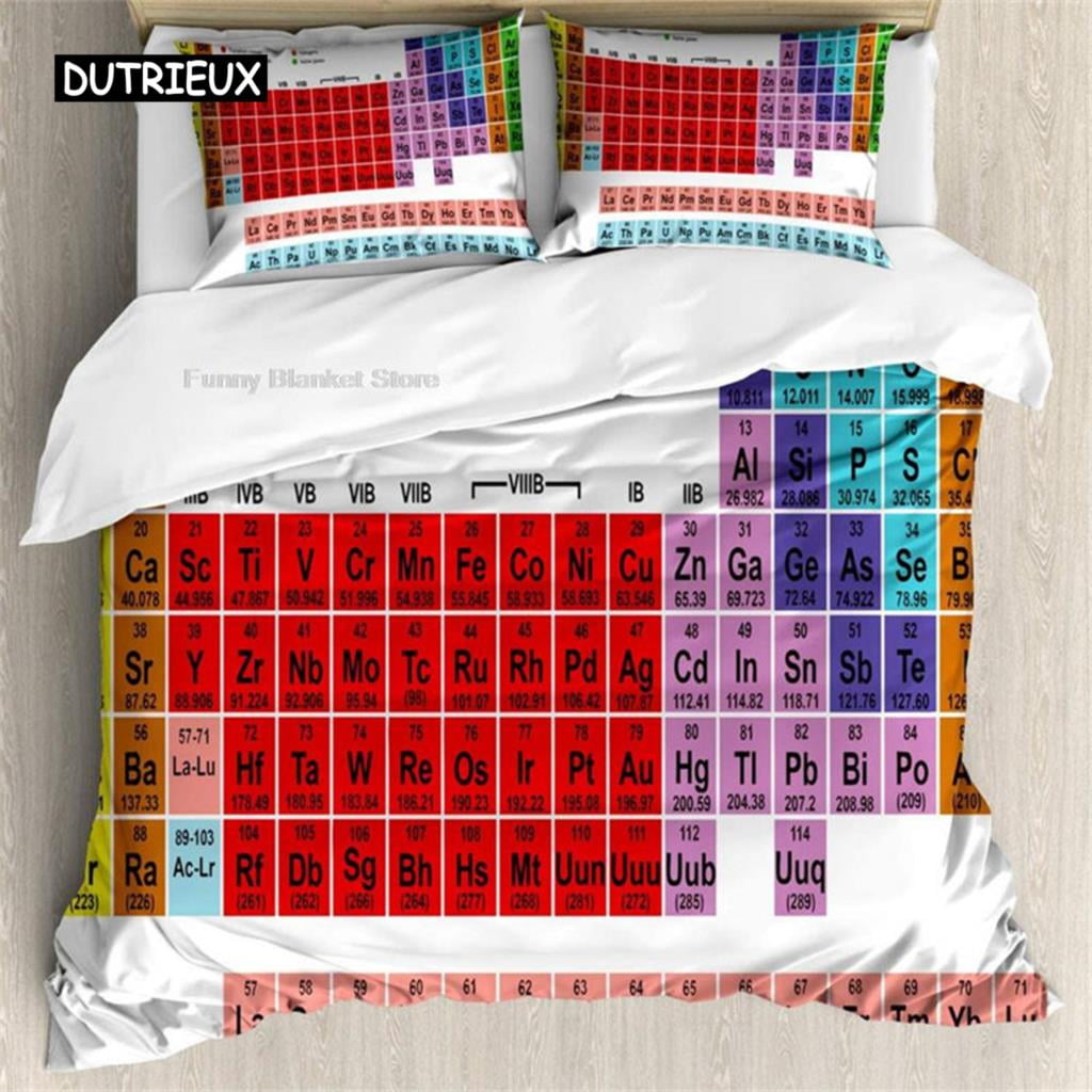 Periodic Table of Duvet Cover Science Bedding Set Microfiber Chemistry ...