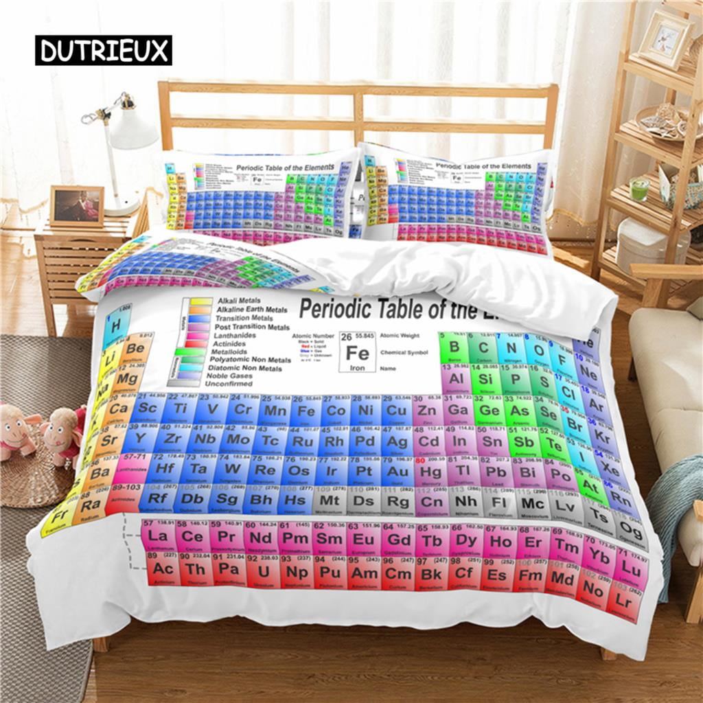 Periodic Table of Duvet Cover Science Bedding Set Microfiber Chemistry ...