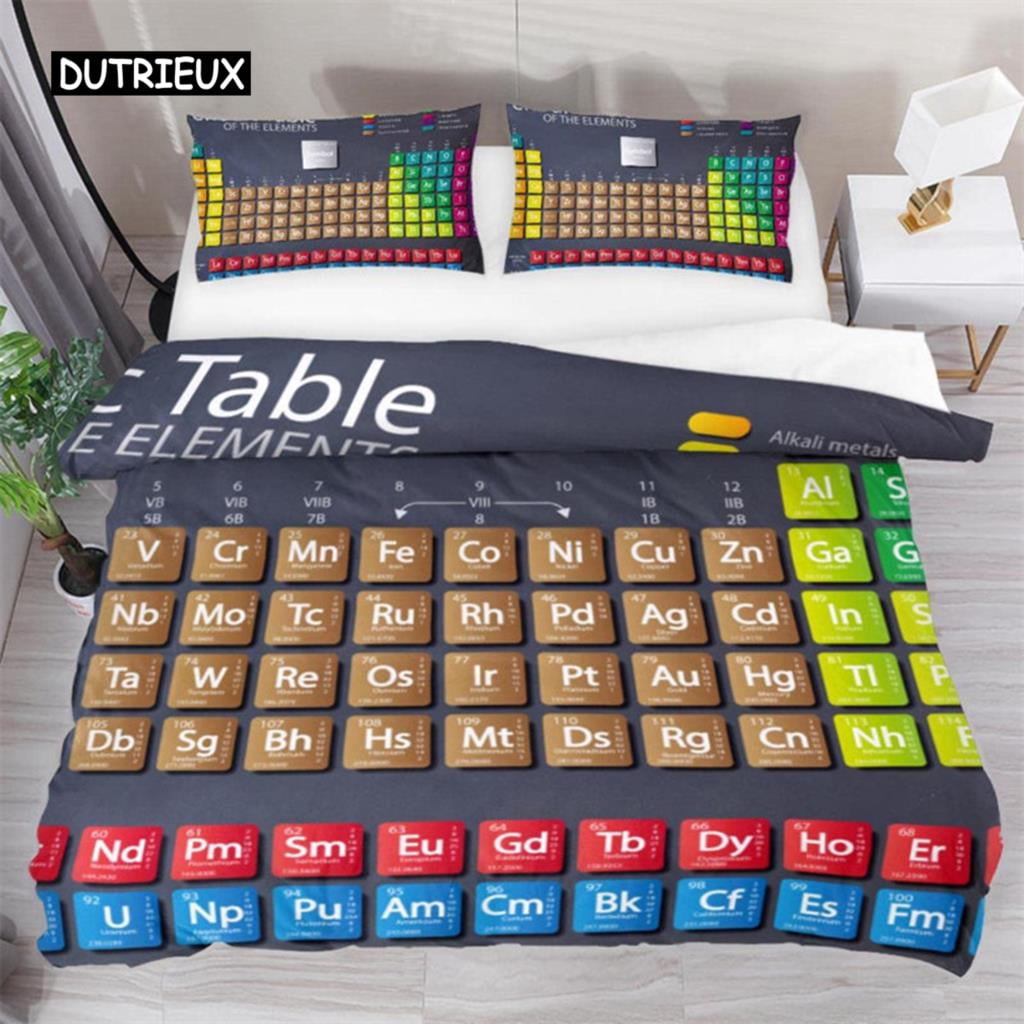 Periodic Table of Duvet Cover Science Bedding Set Microfiber Chemistry ...