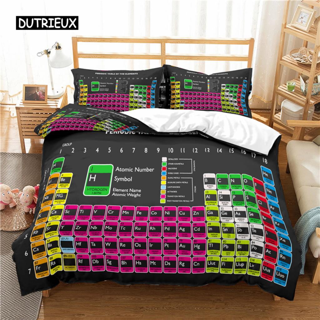 Periodic Table of Duvet Cover Science Bedding Set Microfiber Chemistry ...