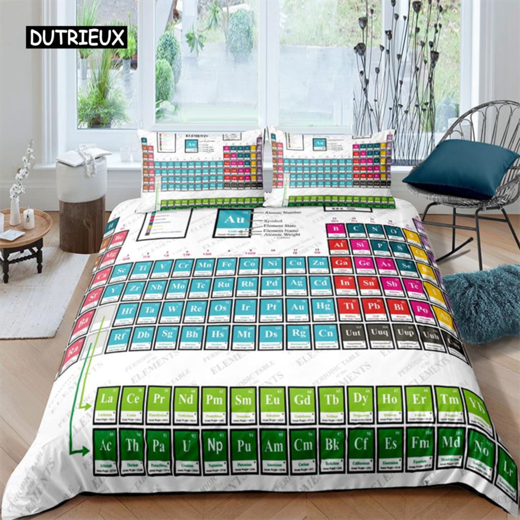 Periodic Table of Duvet Cover Science Bedding Set Microfiber Chemistry ...