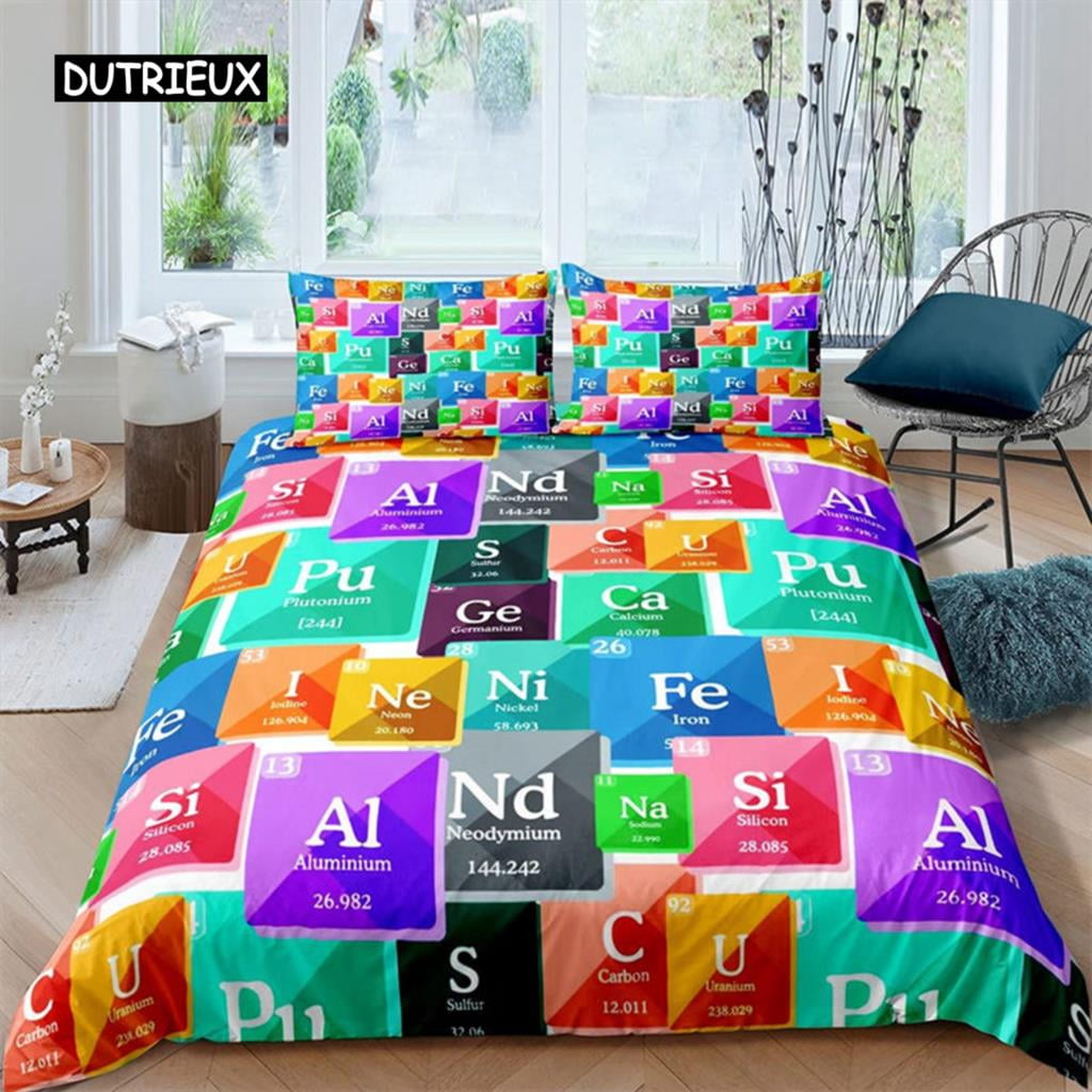 Periodic Table of Duvet Cover Science Bedding Set Microfiber Chemistry ...