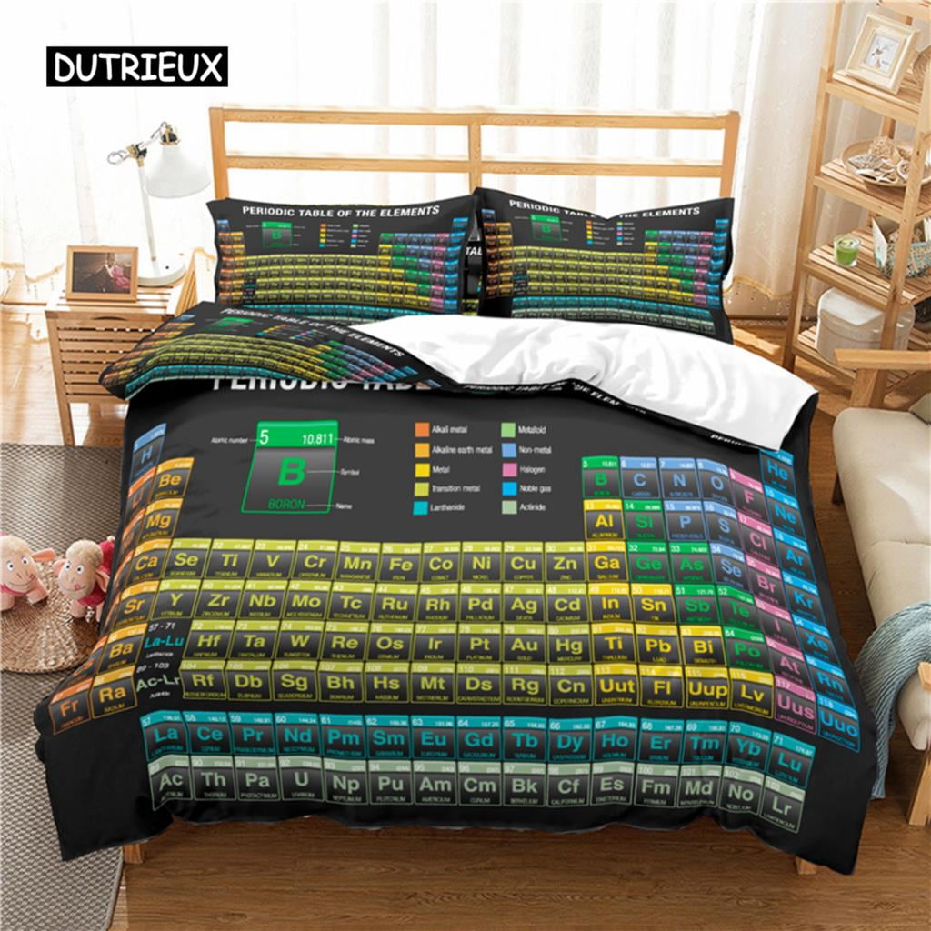 Periodic Table of Duvet Cover Science Bedding Set Microfiber Chemistry ...