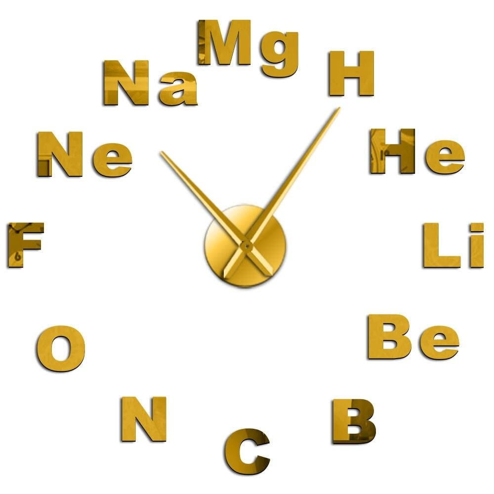 Periodic Table of Elements Large 3D DIY Wall Clock Chemistry Science ...