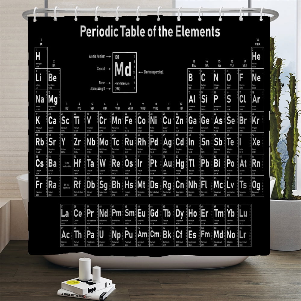 Periodic Table of Elemts Shower Curtains Waterproof Bathroom Curtain ...