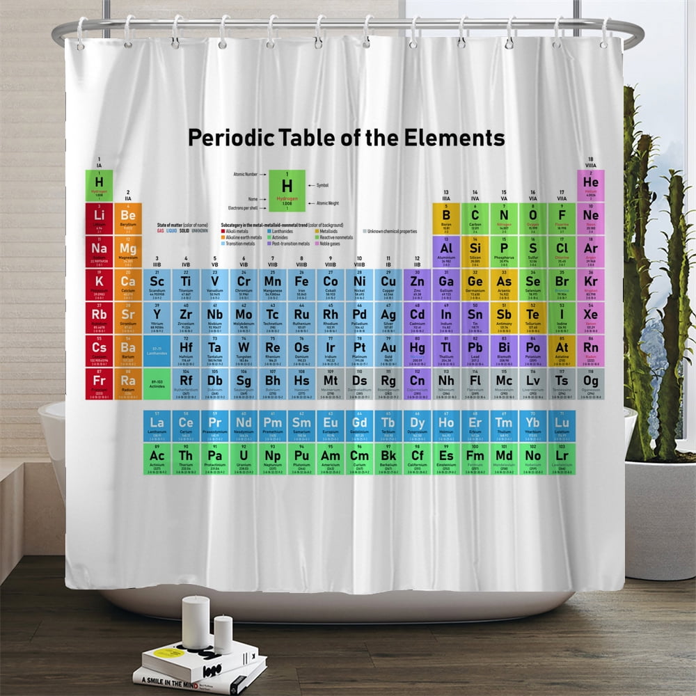 Periodic Table of Elemts Shower Curtains Waterproof Bathroom Curtain ...