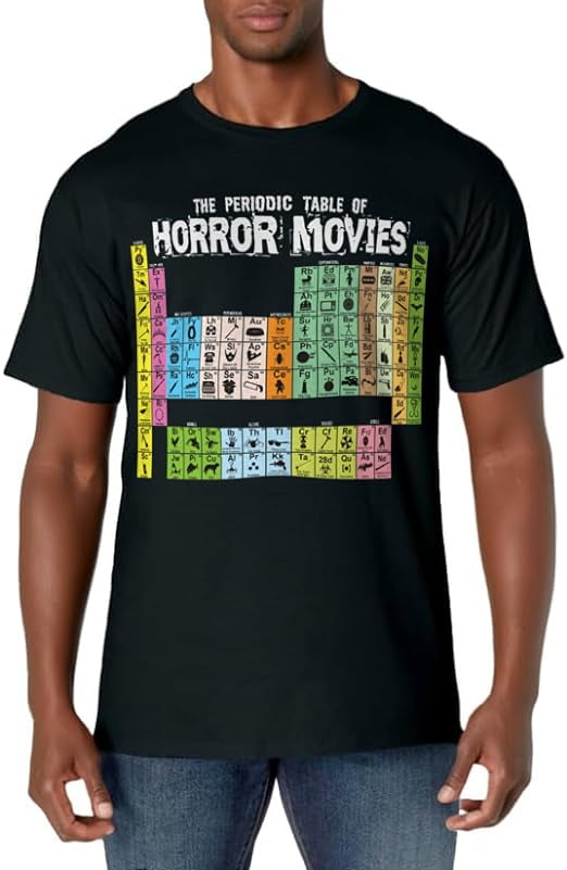 Periodic Table of Horror Movies Chemistry Science Halloween T-Shirt ...