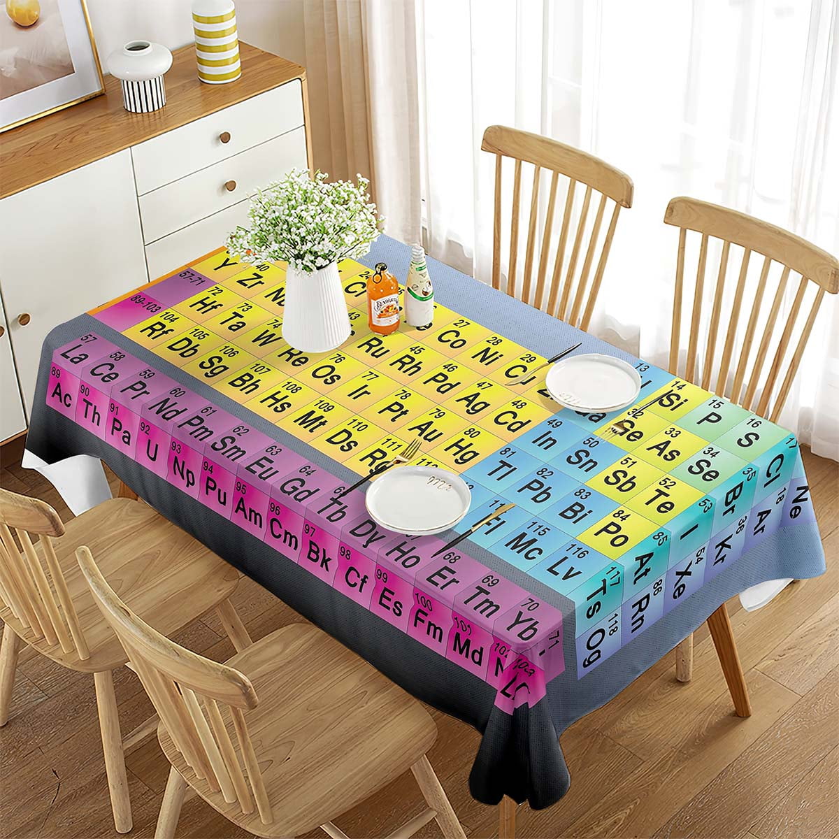 Periodic Table of Rectangular Tablecloth Chemistry Topic Creative ...