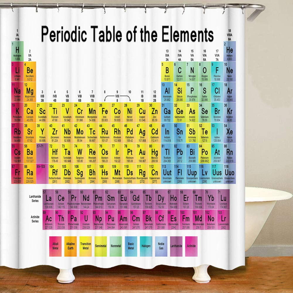 Periodic Table of Shower Curtain Colorful Science Technology Kid ...