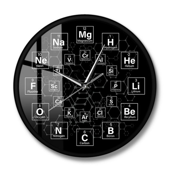 Periodic Table of the Elements Chemical Symbols Wall Clock Science Wall ...