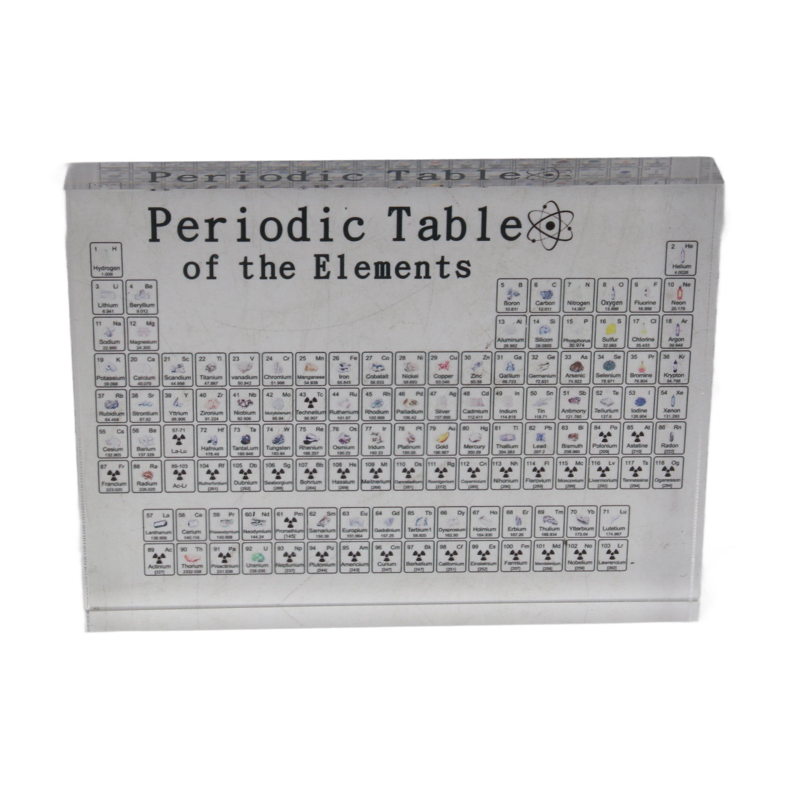 Periodic Table with Real Elements Inside Clear Acrylic Ergonomic Real ...