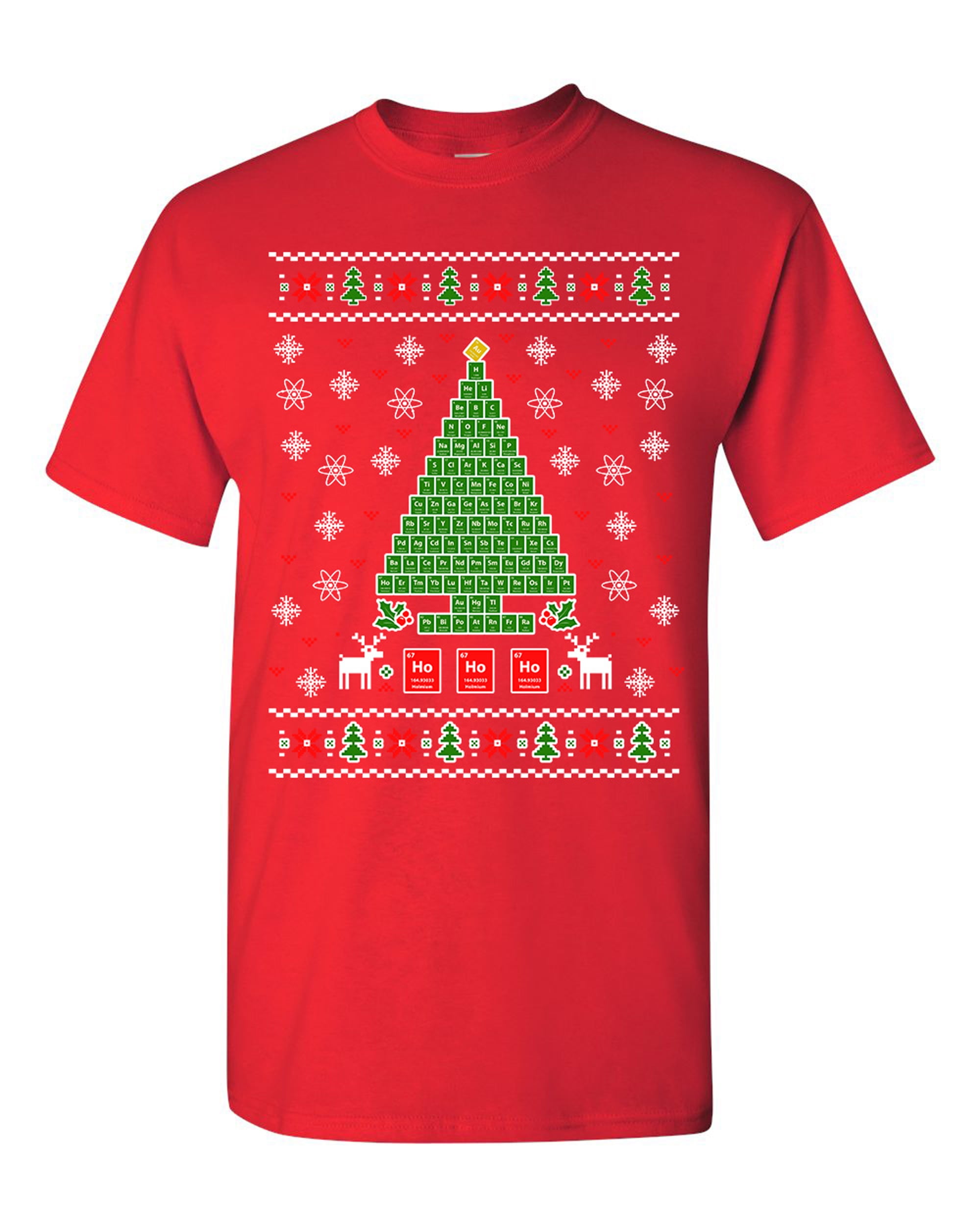 Periodic Tree Table Of Elements Science Ugly Christmas DT Adult T-Shirt ...