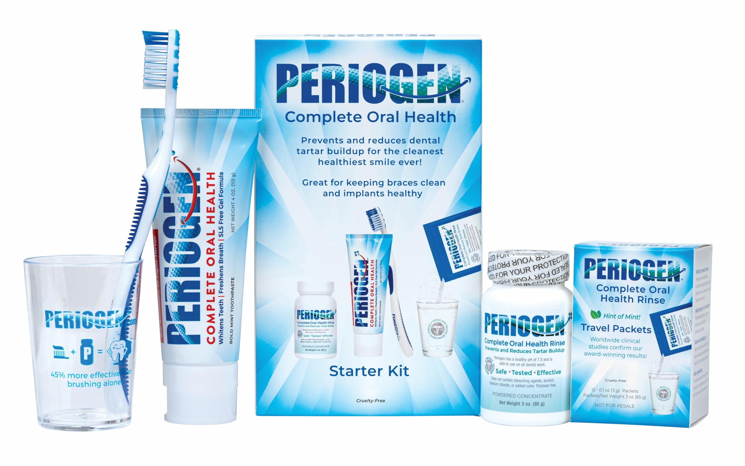 Periogen Oral Care Starter STF9 Kit- Clinically Proven to Reduce Tartar ...