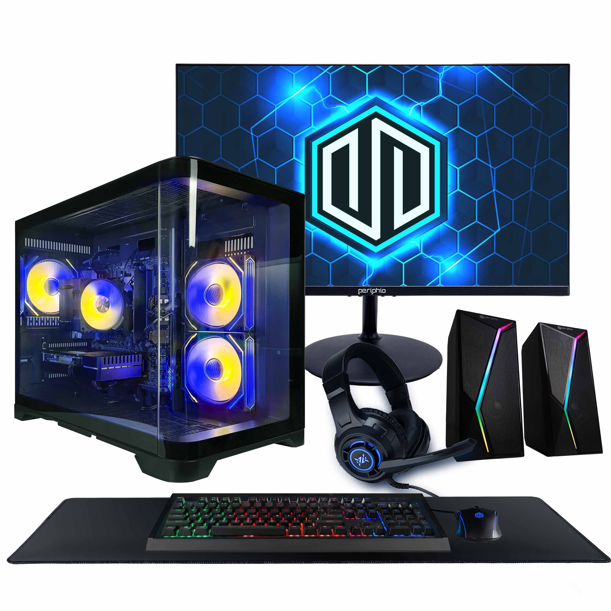 Periphio Terra Gaming PC Desktop Bundle, AMD Ryzen 5 5600G, 16GB DDR4 ...