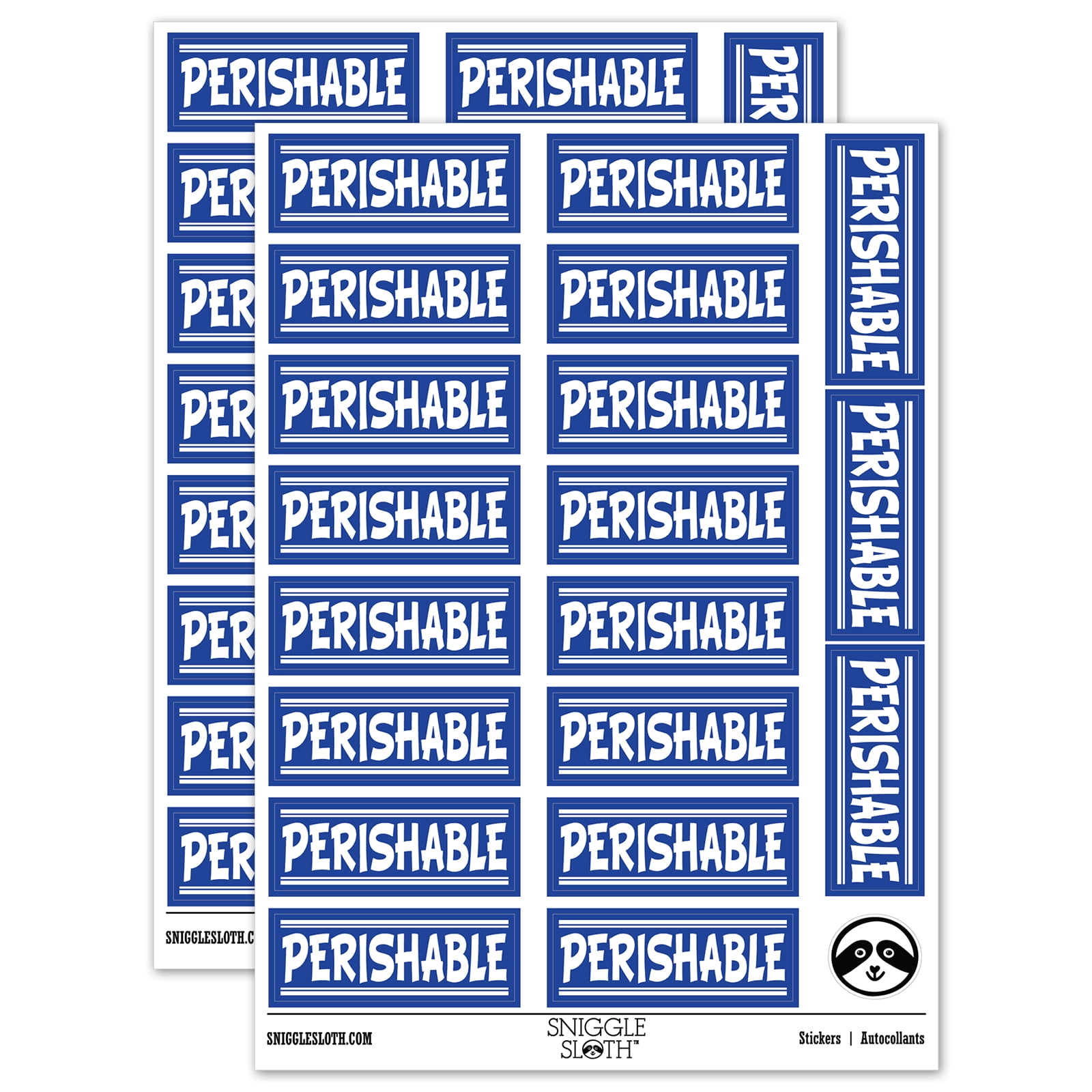 Perishable Food Mail Shipment Sticker Set - Dark Blue - Gloss Finish ...