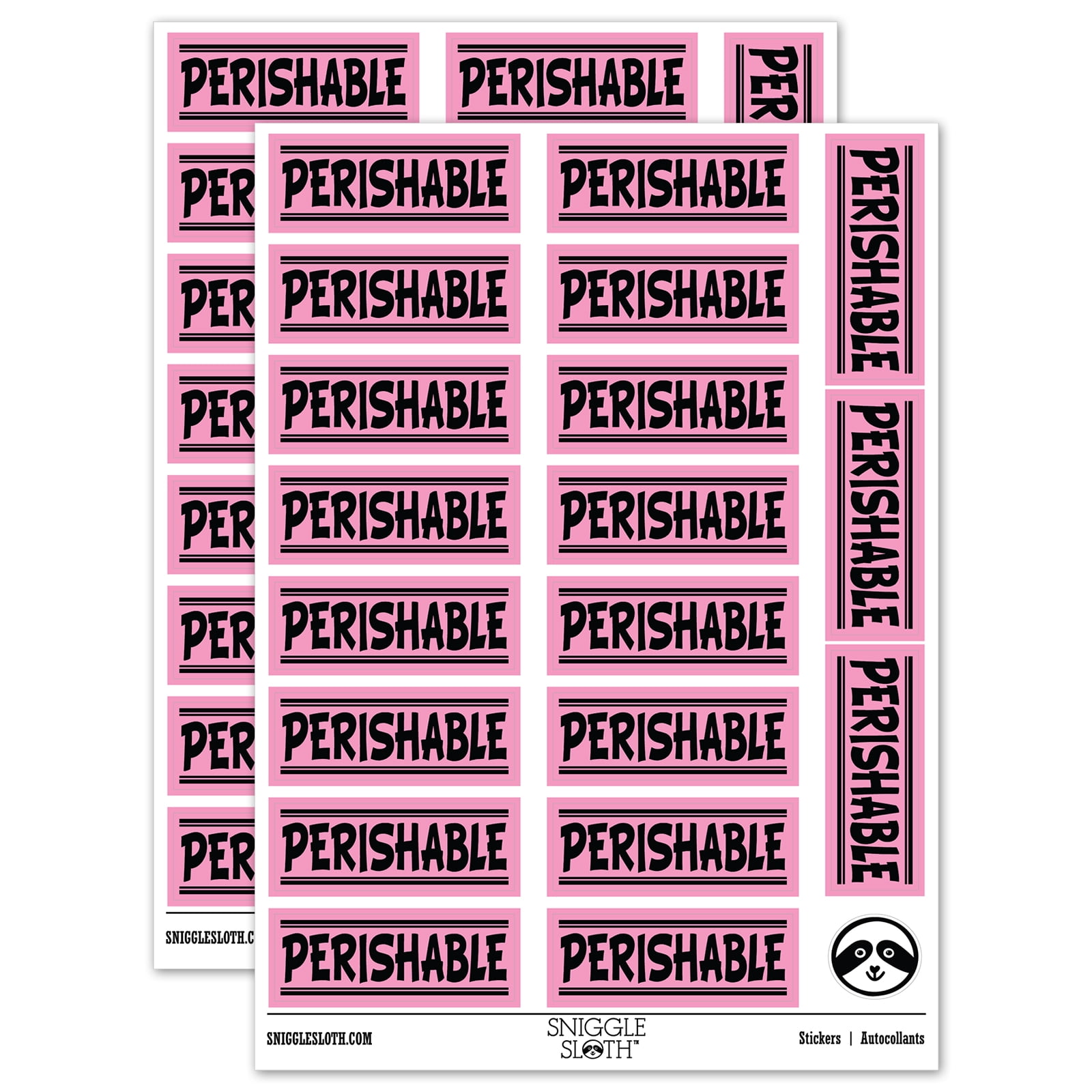 Perishable Food Mail Shipment Sticker Set - Light Pink - Matte Finish ...
