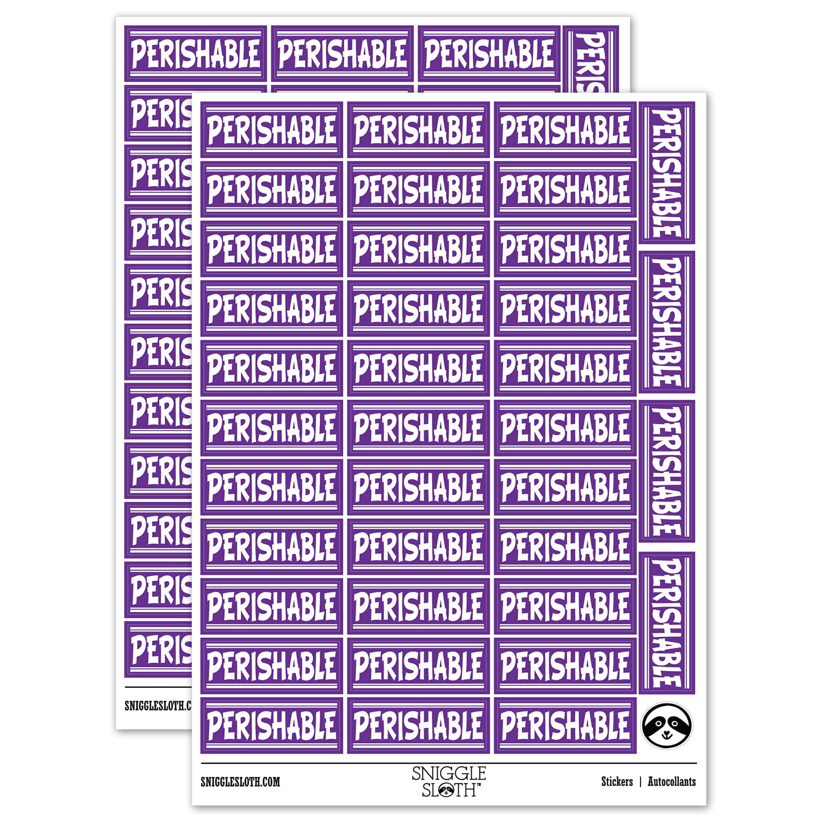 Perishable Food Mail Shipment Sticker Set - Purple - Gloss Finish - 1.5 ...