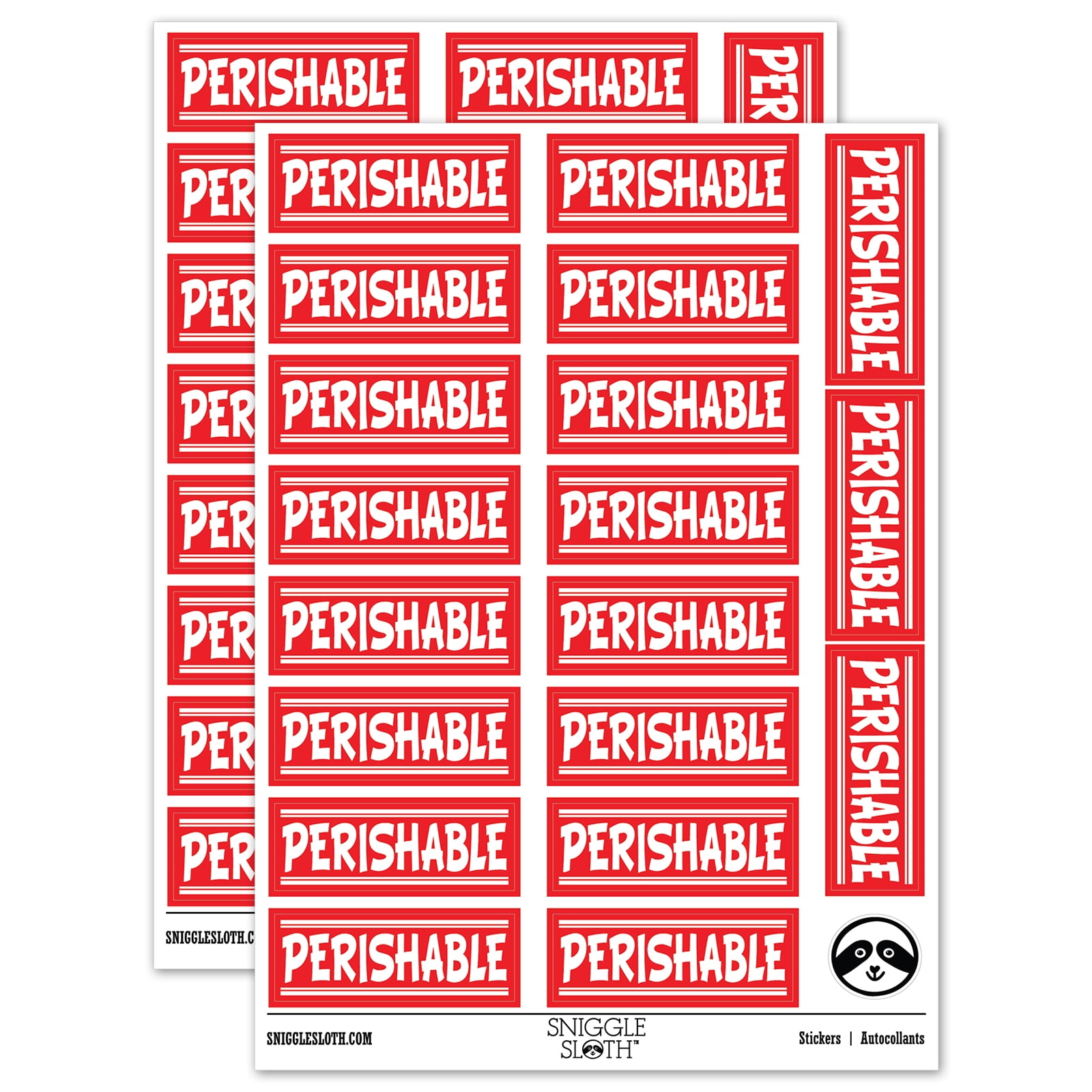 Perishable Food Mail Shipment Sticker Set - Red - Gloss Finish - 2.00 ...