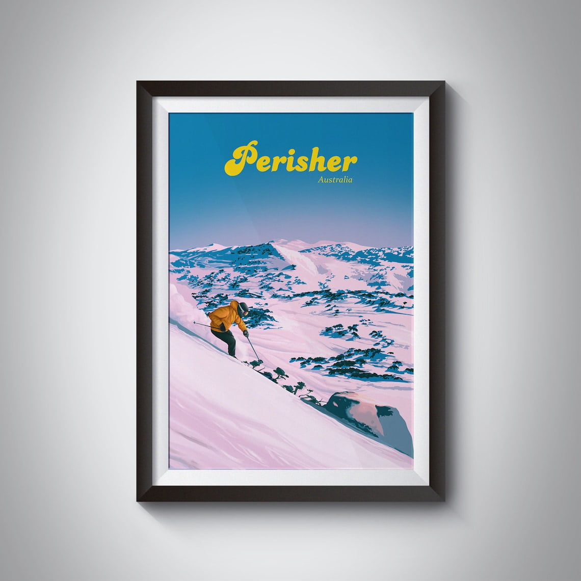 Perisher Ski Resort Poster, Nsw Australia, New South Wales, Snowy ...