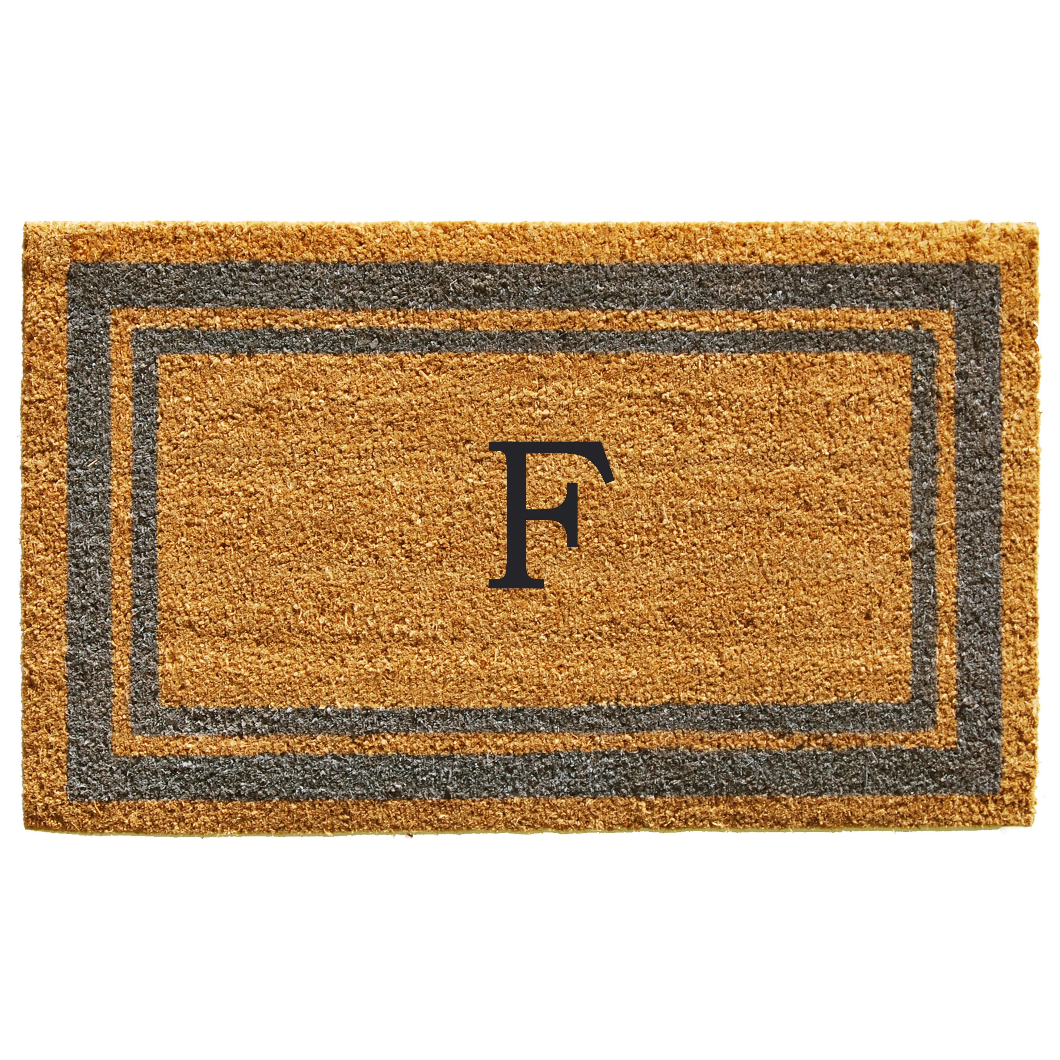 Calloway Mills Periwinkle Border Monogram Doormat (Letter F) Durable ...