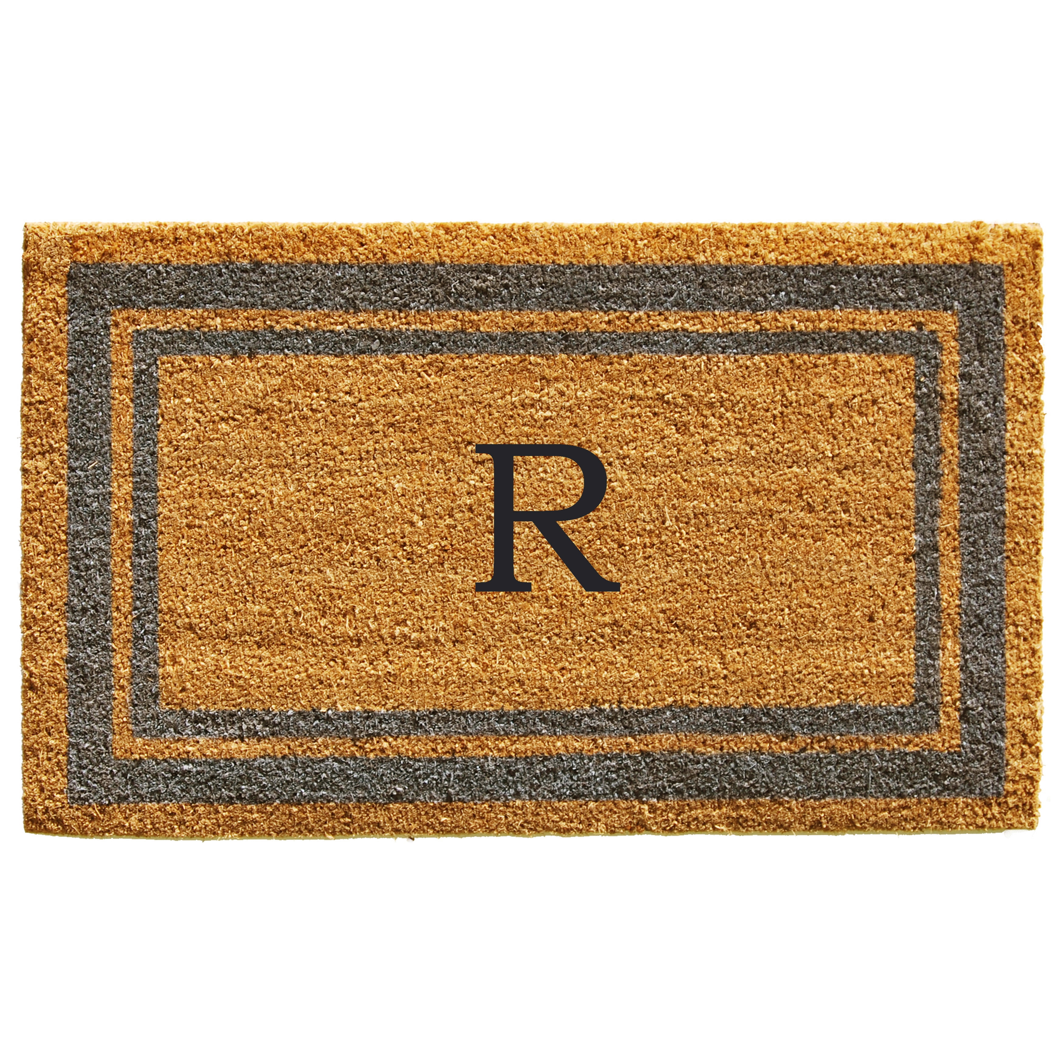 Free Shipping! Home & More Periwinkle Border Monogram Doormat Letter R ...