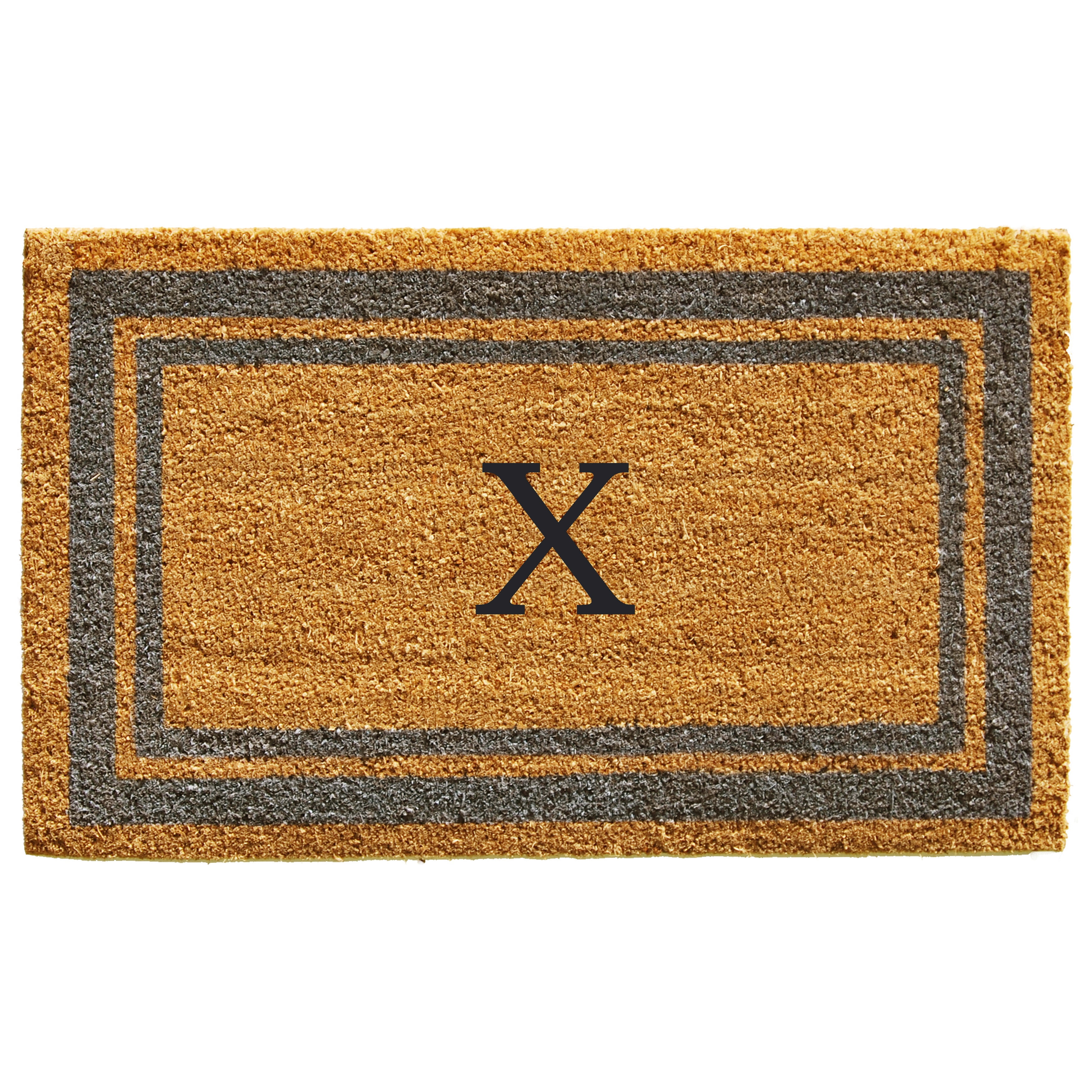 Periwinkle Border Monogram Doormat (Letter X) - Walmart.com